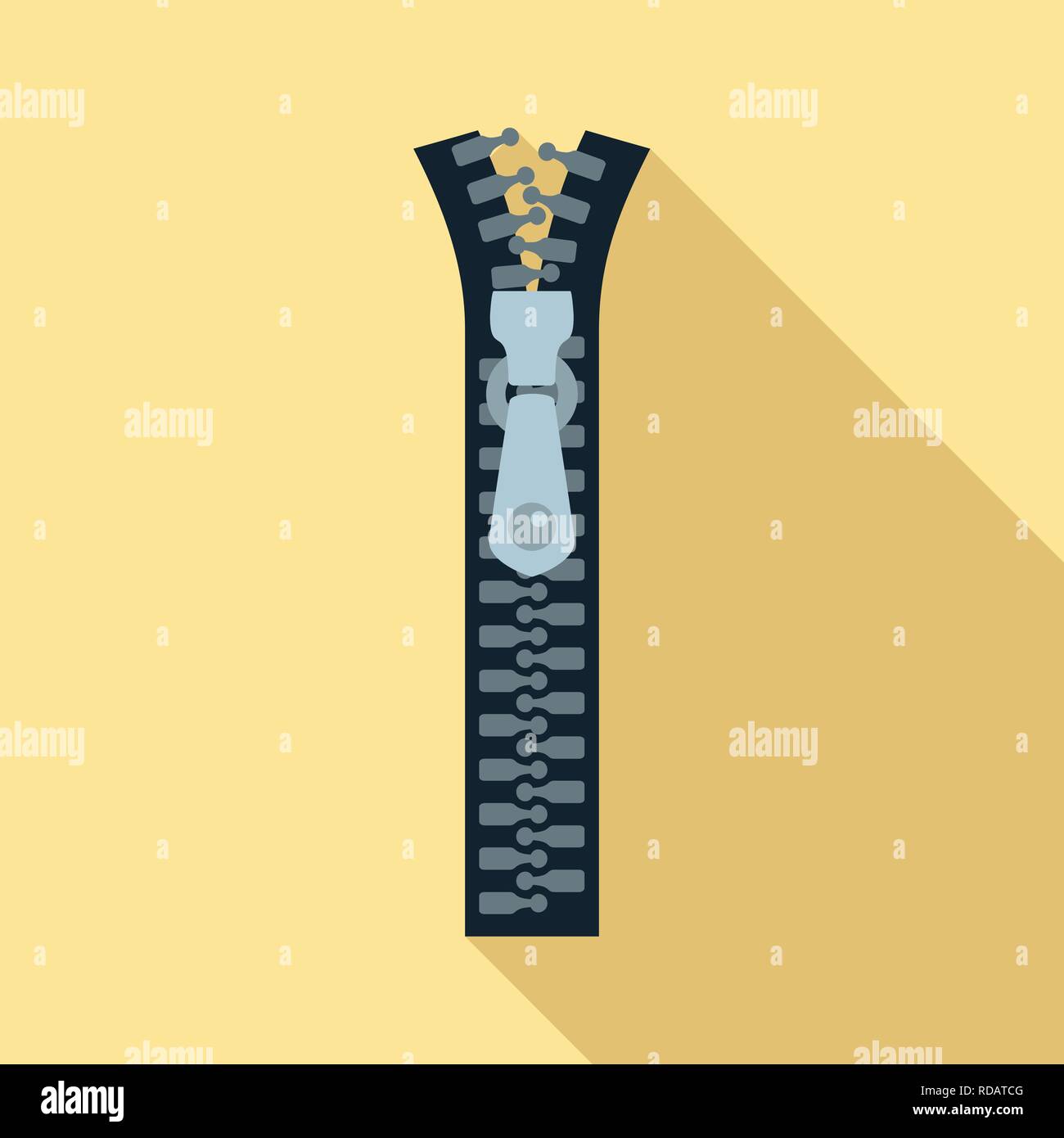 Fastener zipper icon. Flat illustration of fastener zipper vector icon ...