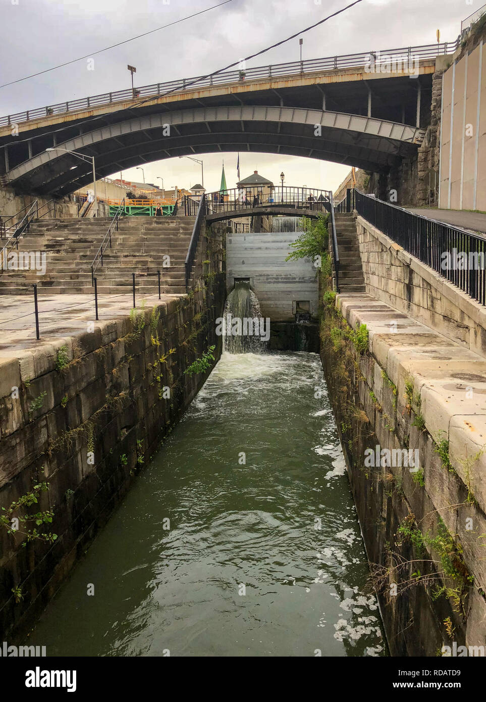 Erie Canel Museum and Locks along the river Stock Photo - Alamy