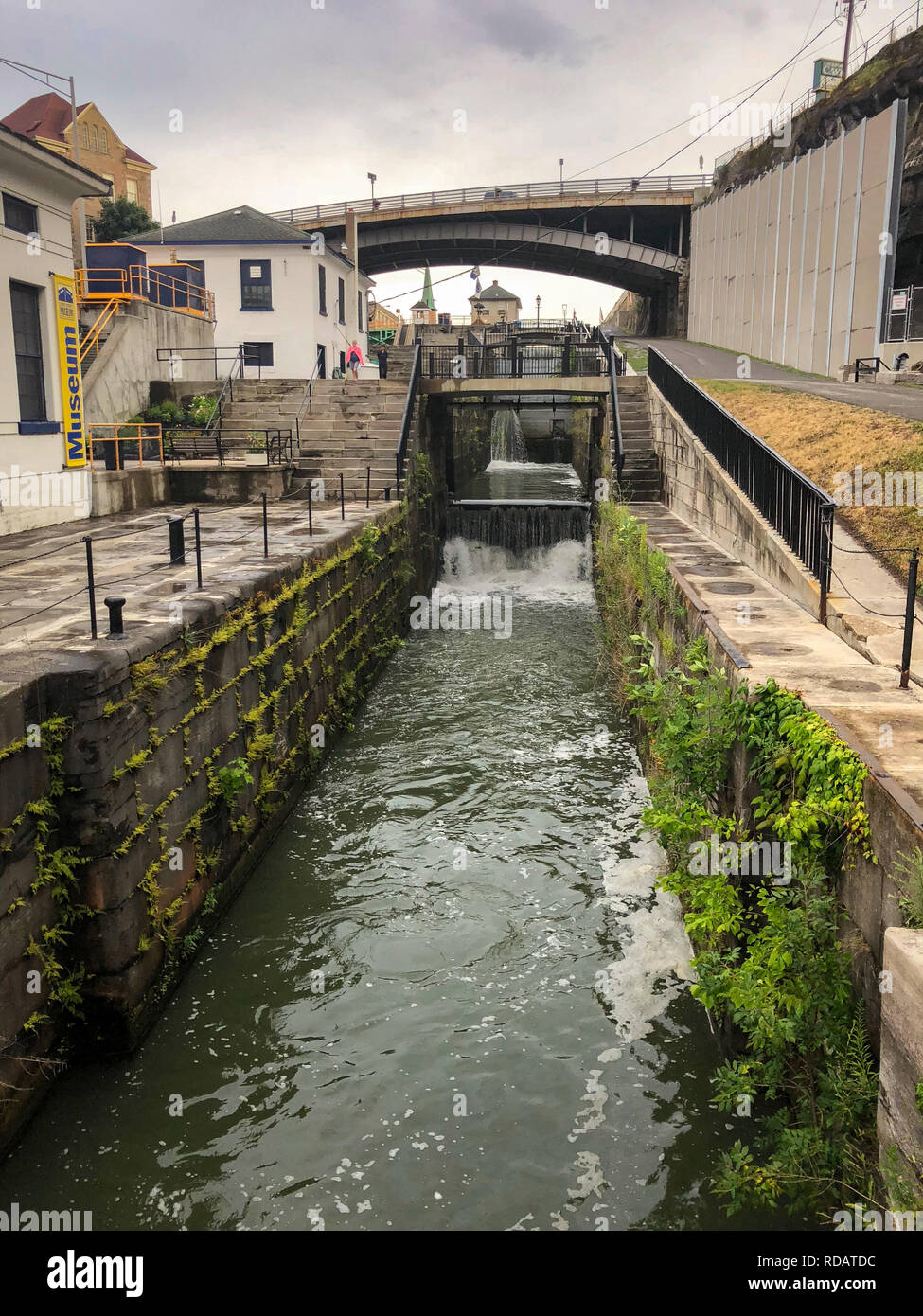 Erie Canel Museum and Locks along the river Stock Photo - Alamy