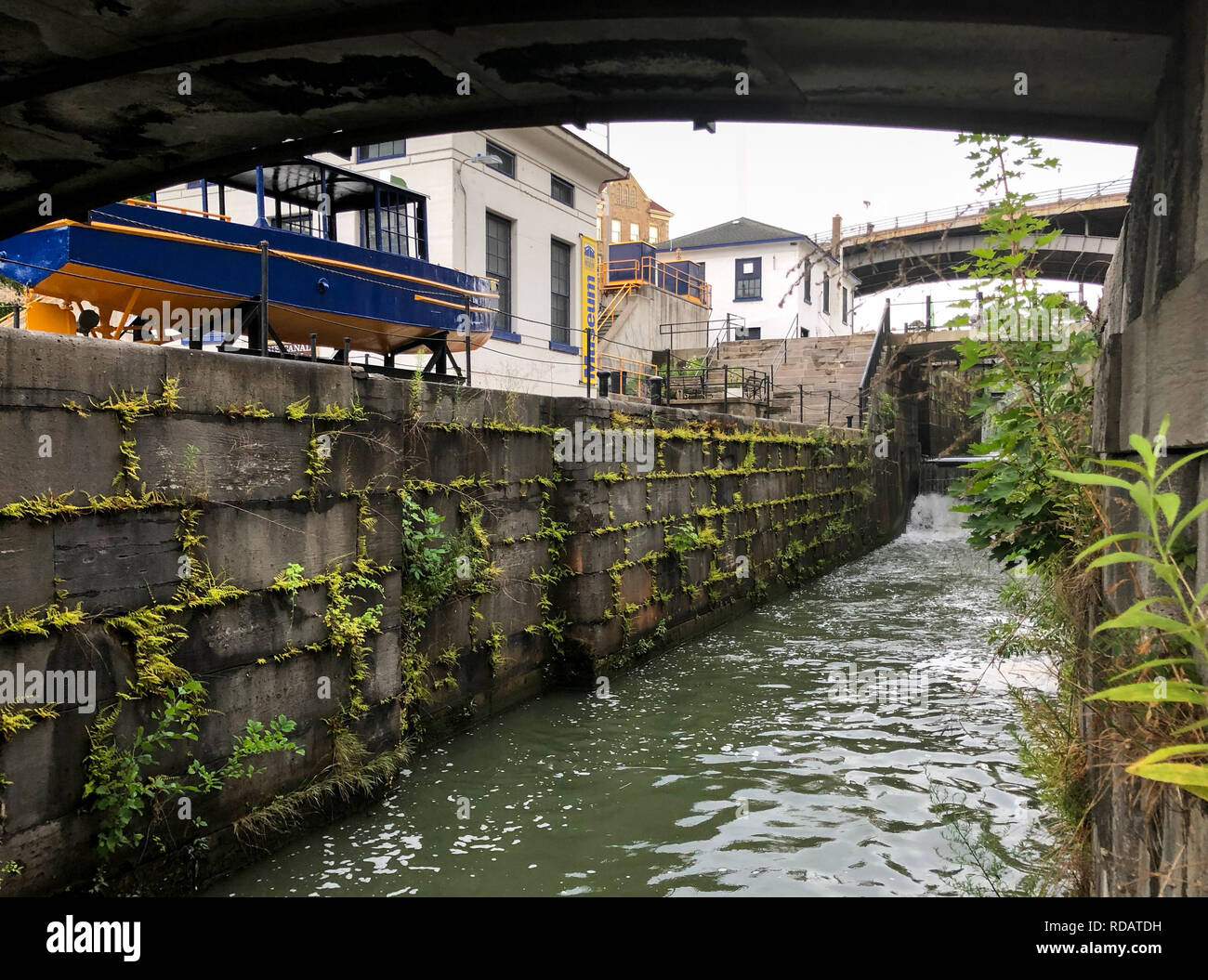 Erie Canel Museum and Locks along the river Stock Photo - Alamy