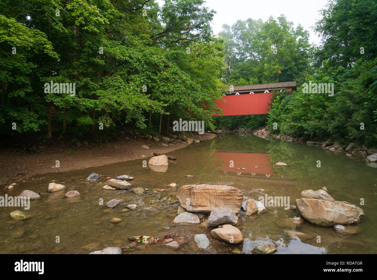 The Everett red covered bridge in Ohio's only Naitonal Park Stock Photo ...