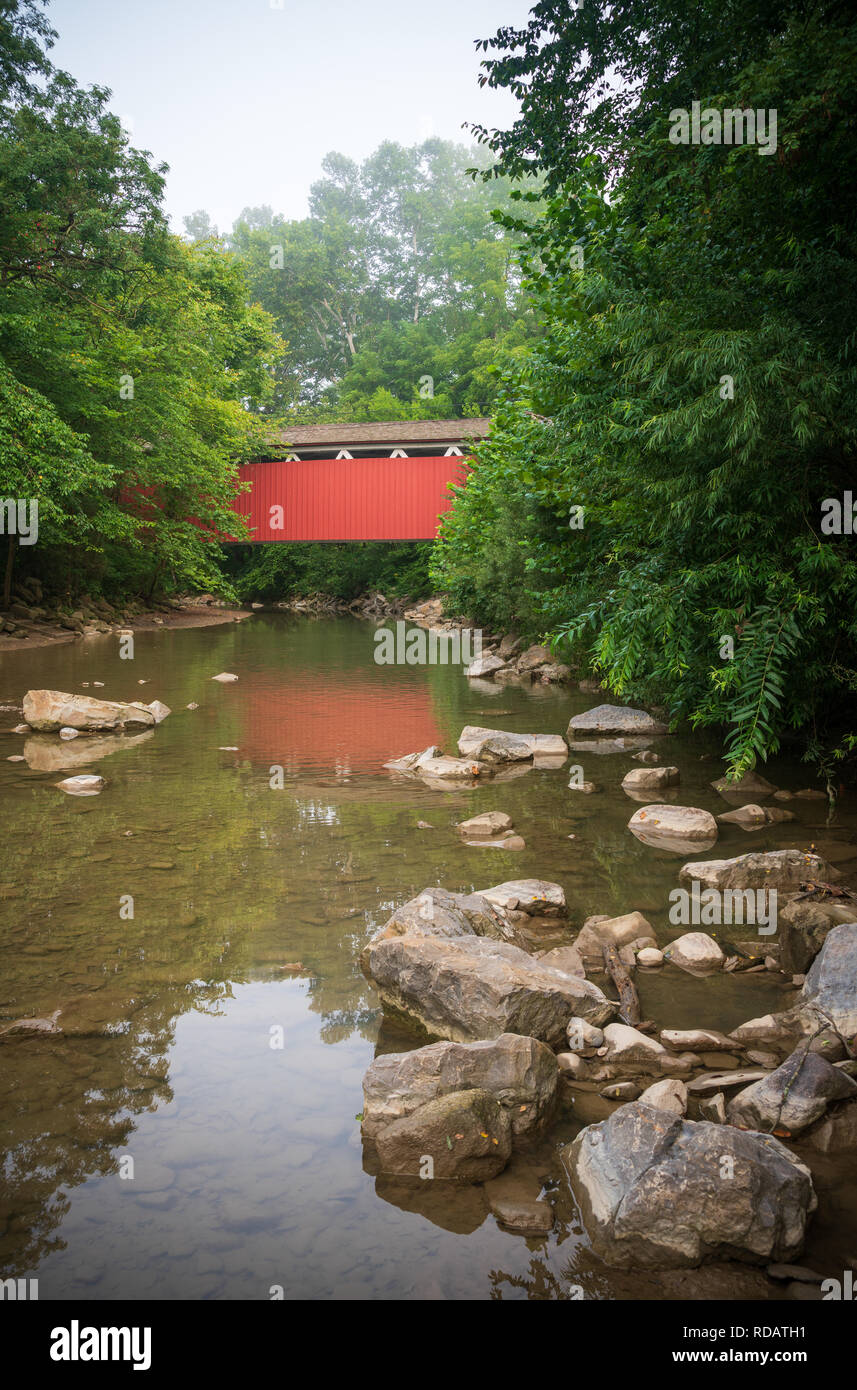 The Everett red covered bridge in Ohio's only Naitonal Park Stock Photo ...