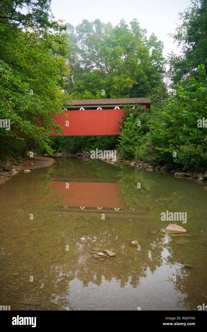 The Everett red covered bridge in Ohio's only Naitonal Park Stock Photo ...