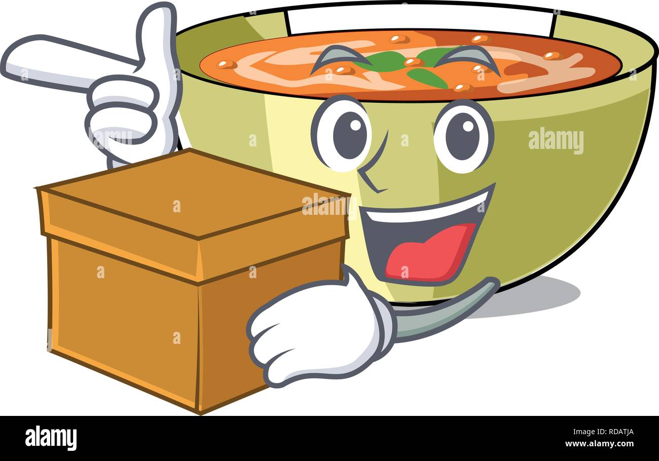 With box Cartoon lentil soup ready to served Stock Vector Image & Art ...