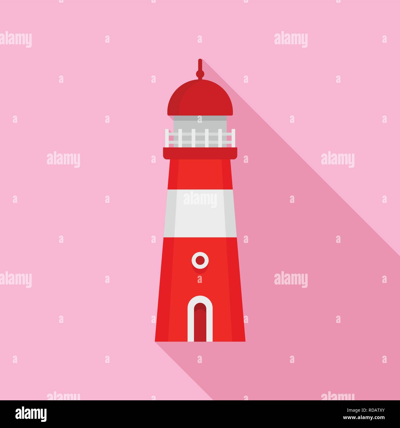 Ocean lighthouse icon. Flat illustration of ocean lighthouse vector ...