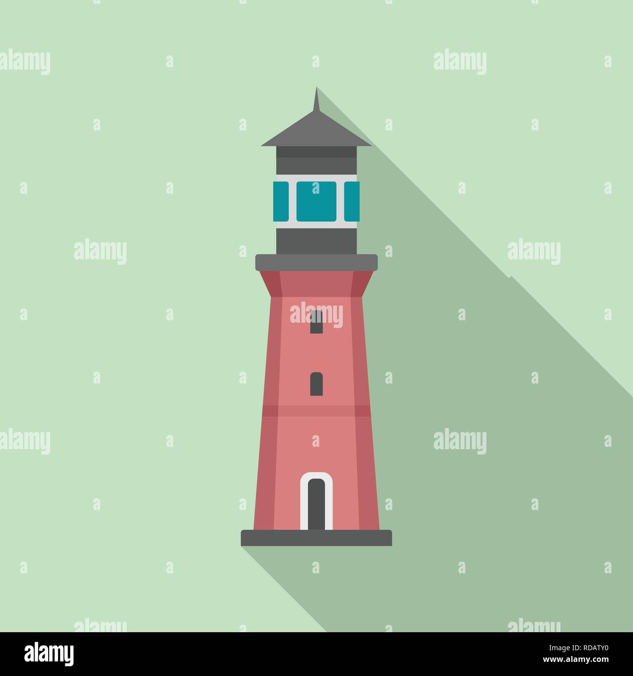 Lighthouse building icon. Flat illustration of lighthouse building ...