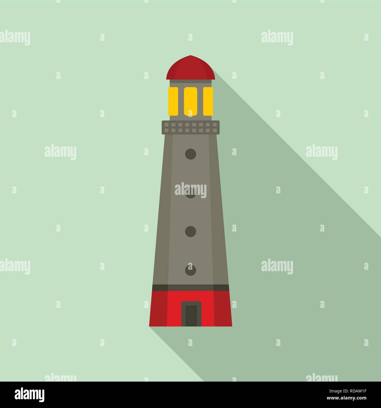 Port lighthouse icon. Flat illustration of port lighthouse vector icon ...