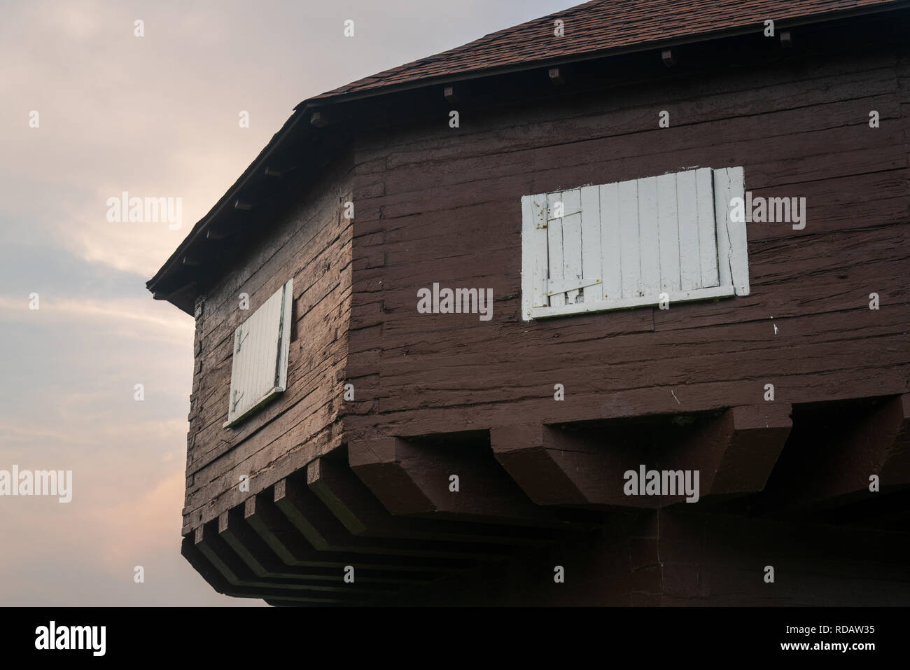 Historic blockhouse in Erie, PA by the lake Stock Photo - Alamy
