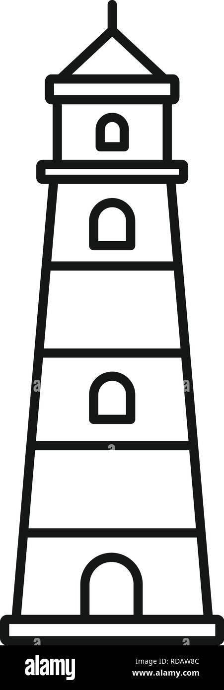 Coast lighthouse icon. Outline coast lighthouse vector icon for web ...