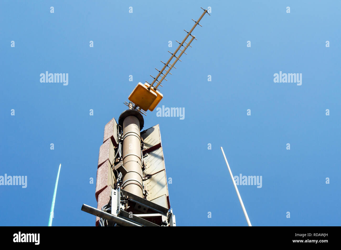 Telecommunication tower with antennas of cellular communication and ...