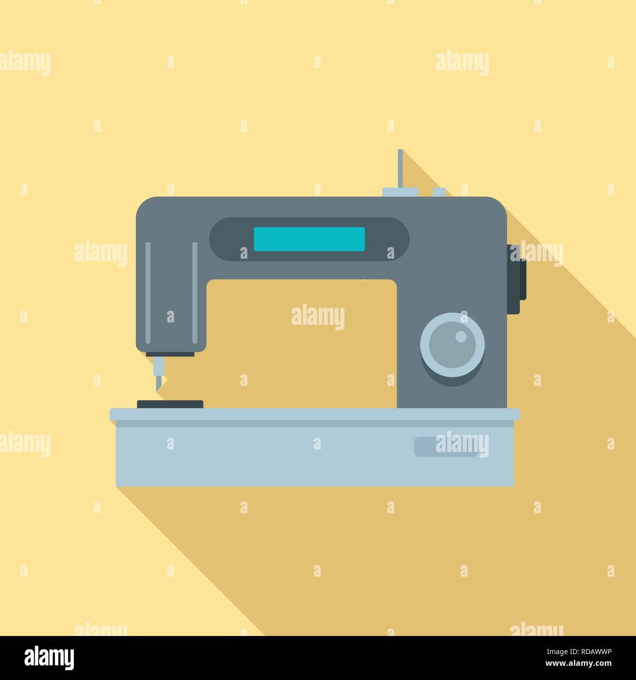 Digital Modern Sew Machine Icon Flat Illustration Of Digital Modern