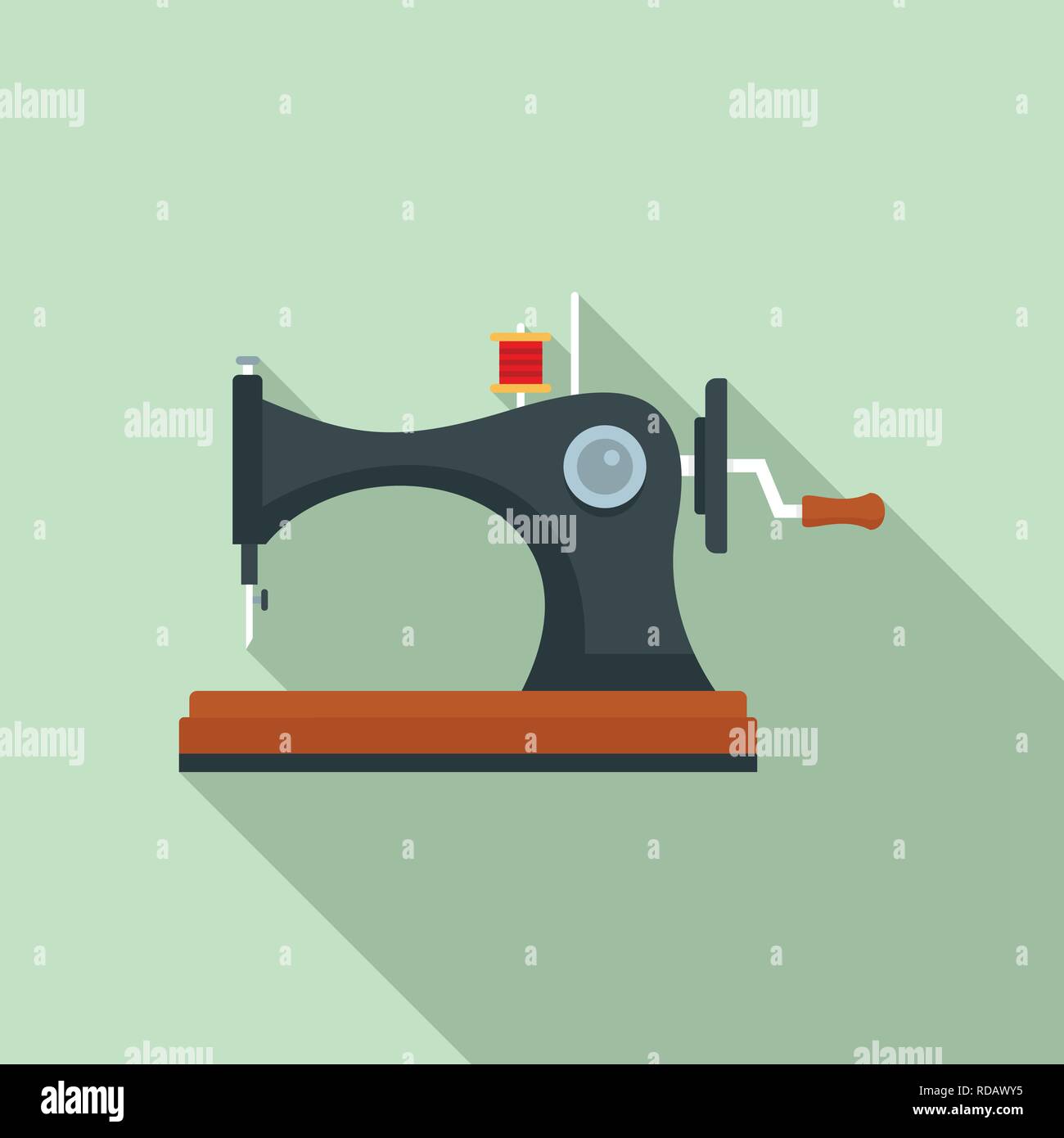 Vintage Sew Machine Icon Flat Illustration Of Vintage Sew Machine
