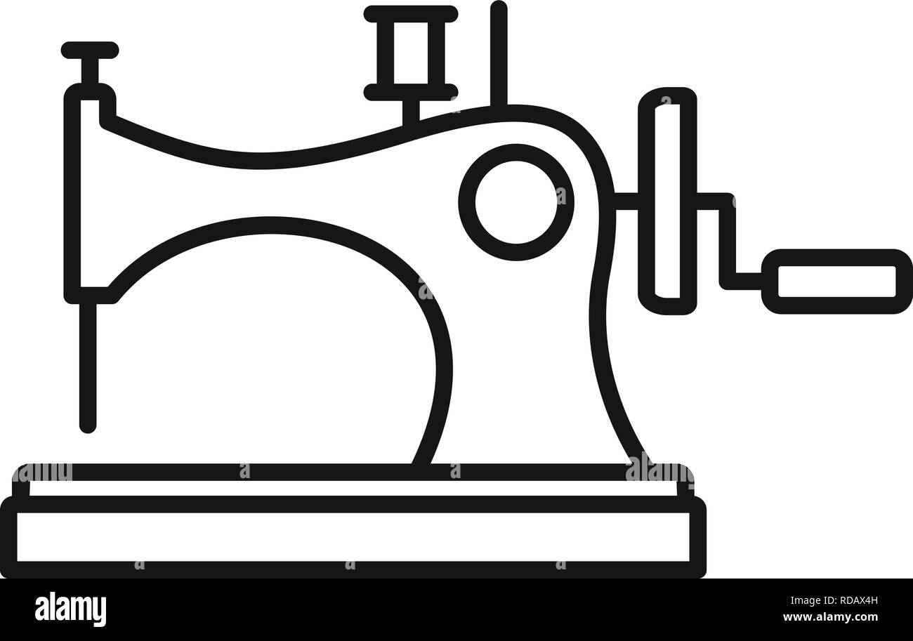 Vintage sew machine icon. Outline vintage sew machine vector icon for ...