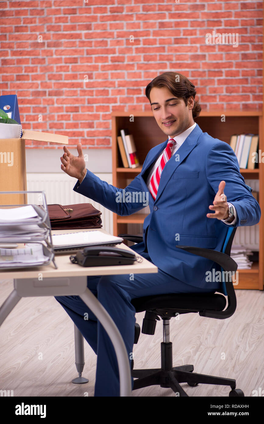 Successful employee getting new job position Stock Photo - Alamy