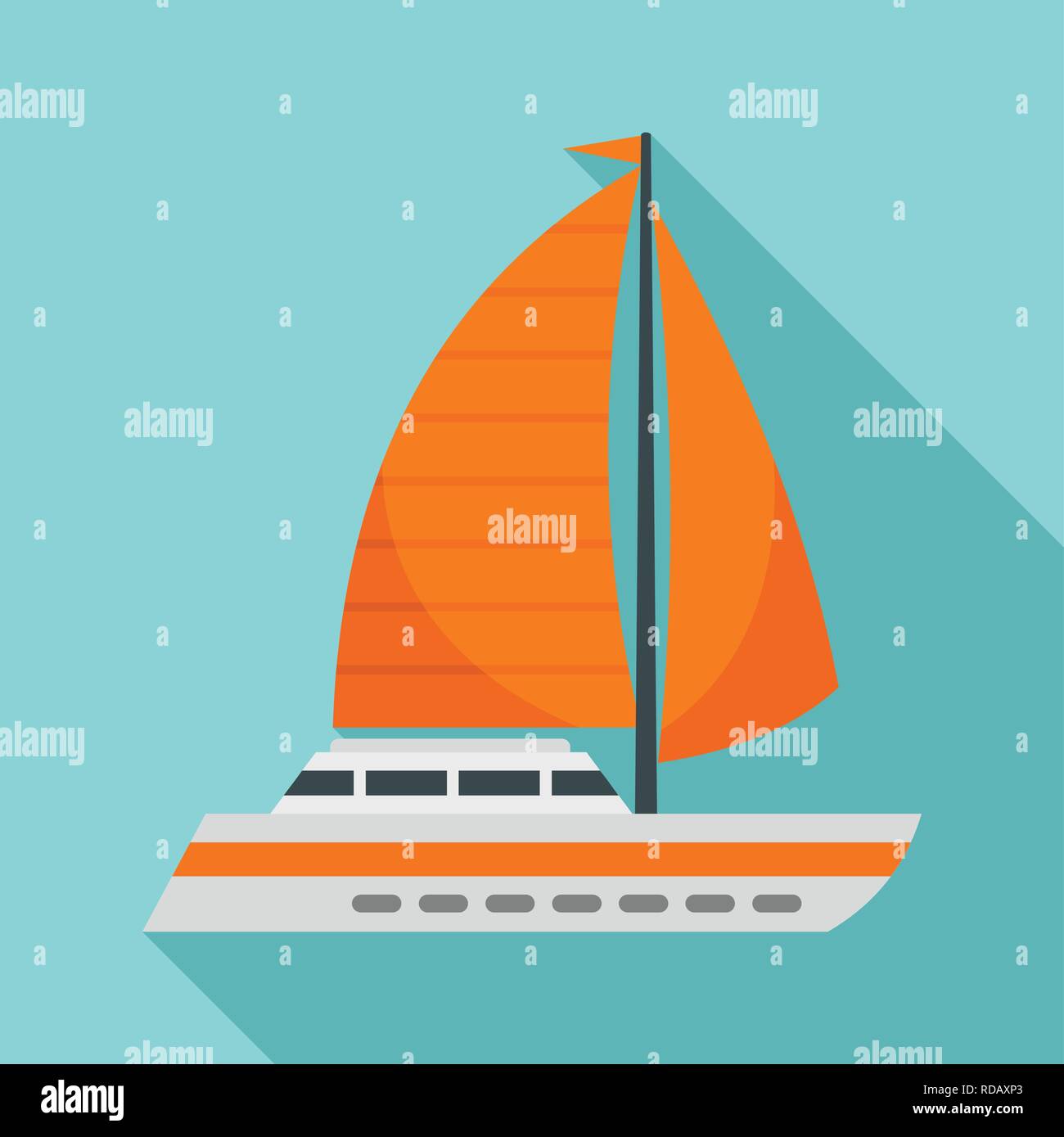 Sail ship icon. Flat illustration of sail ship vector icon for web ...