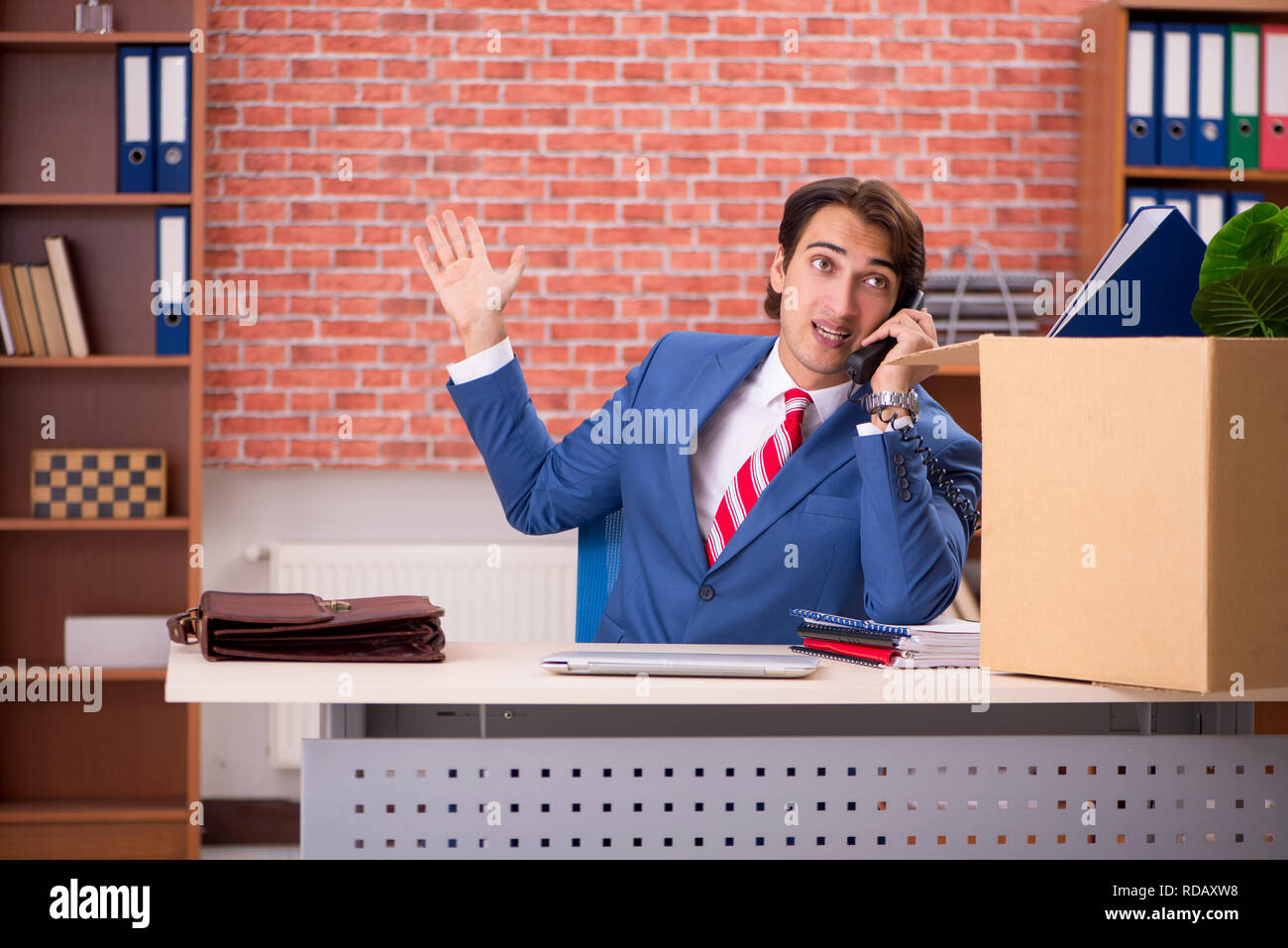 Successful employee getting new job position Stock Photo - Alamy