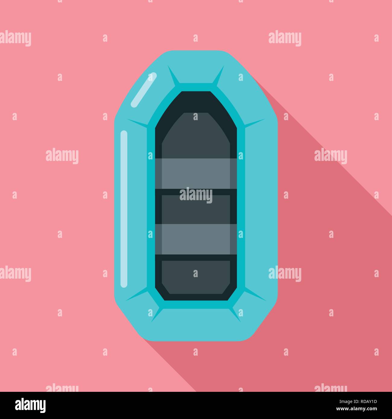 Inflatable boat icon. Flat illustration of inflatable boat vector icon ...