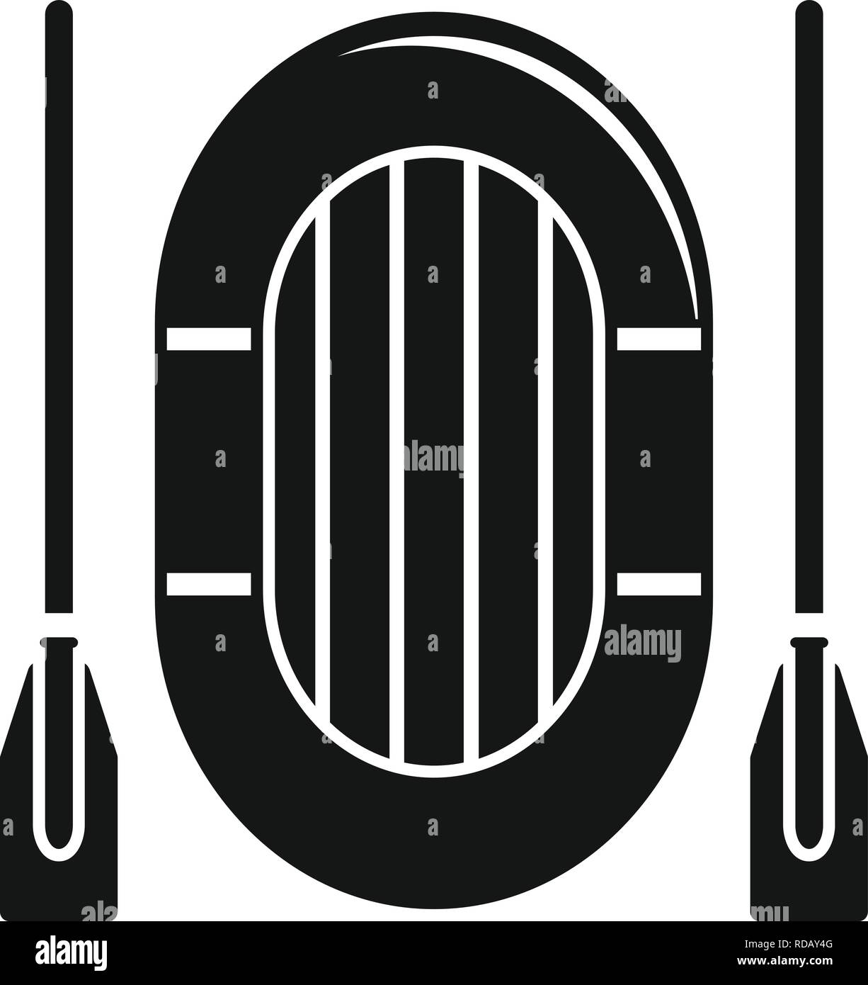 Rubber boat paddle icon. Simple illustration of rubber boat paddle ...