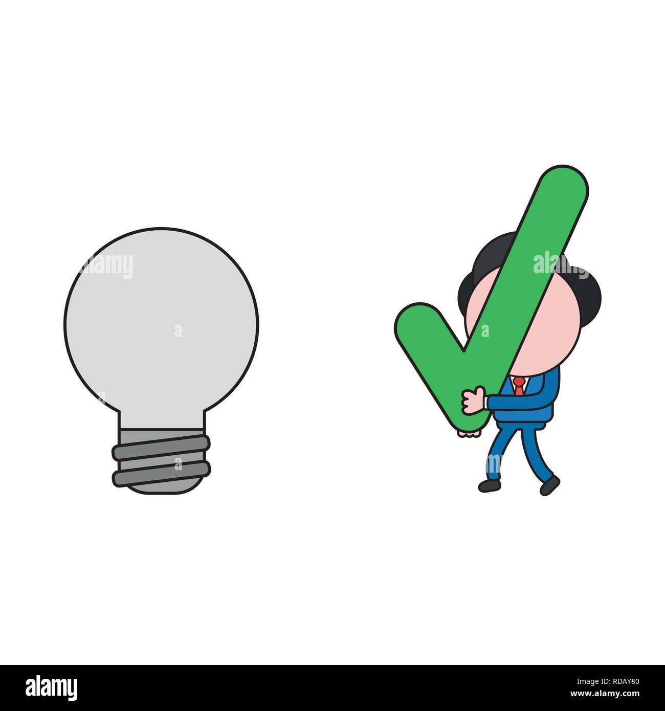 Vector illustration businessman character walking and carrying check ...