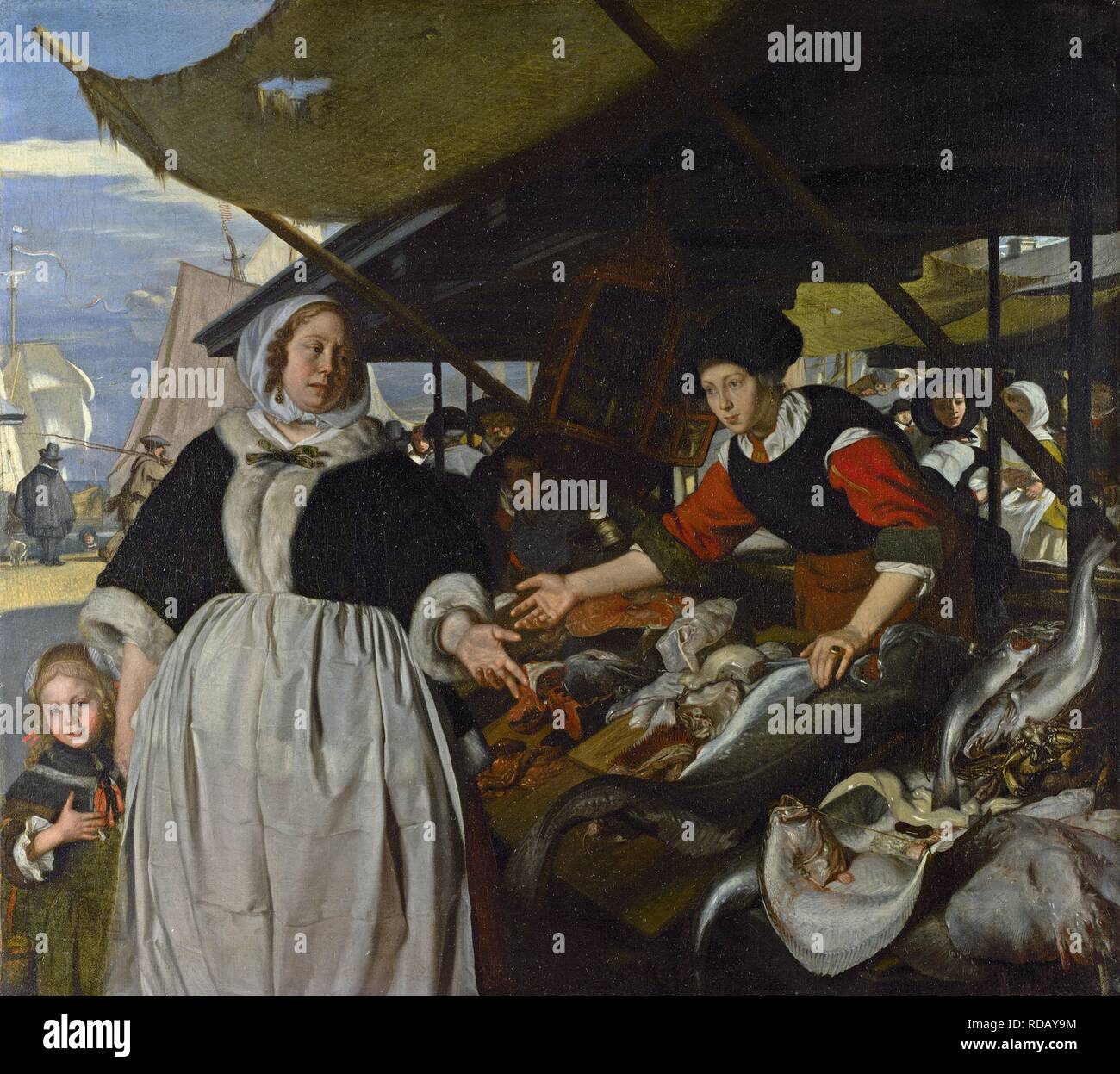 Adriana van Heusden and her Daughter at the New Fish market in ...