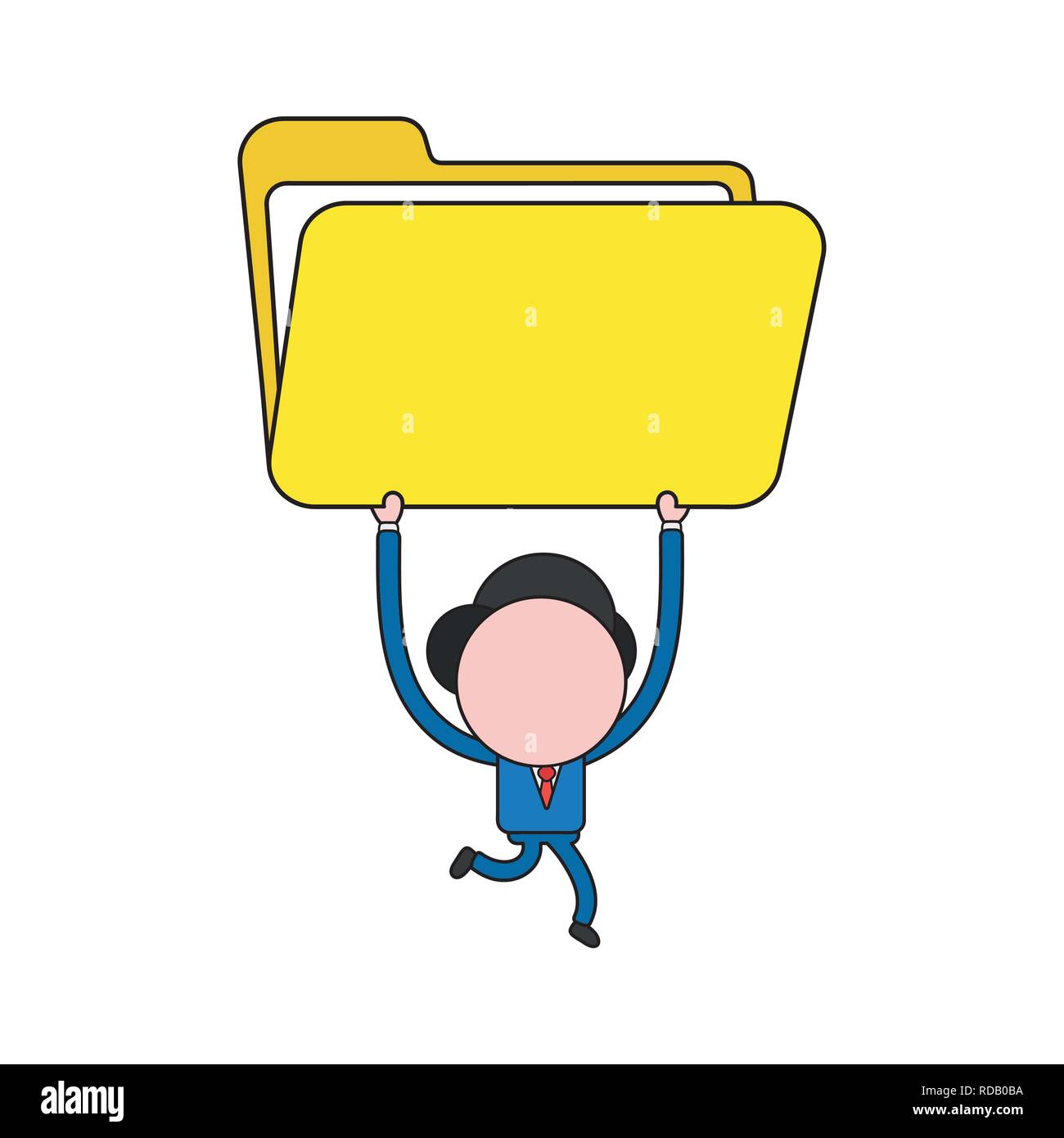 Vector illustration businessman character running and carrying open ...