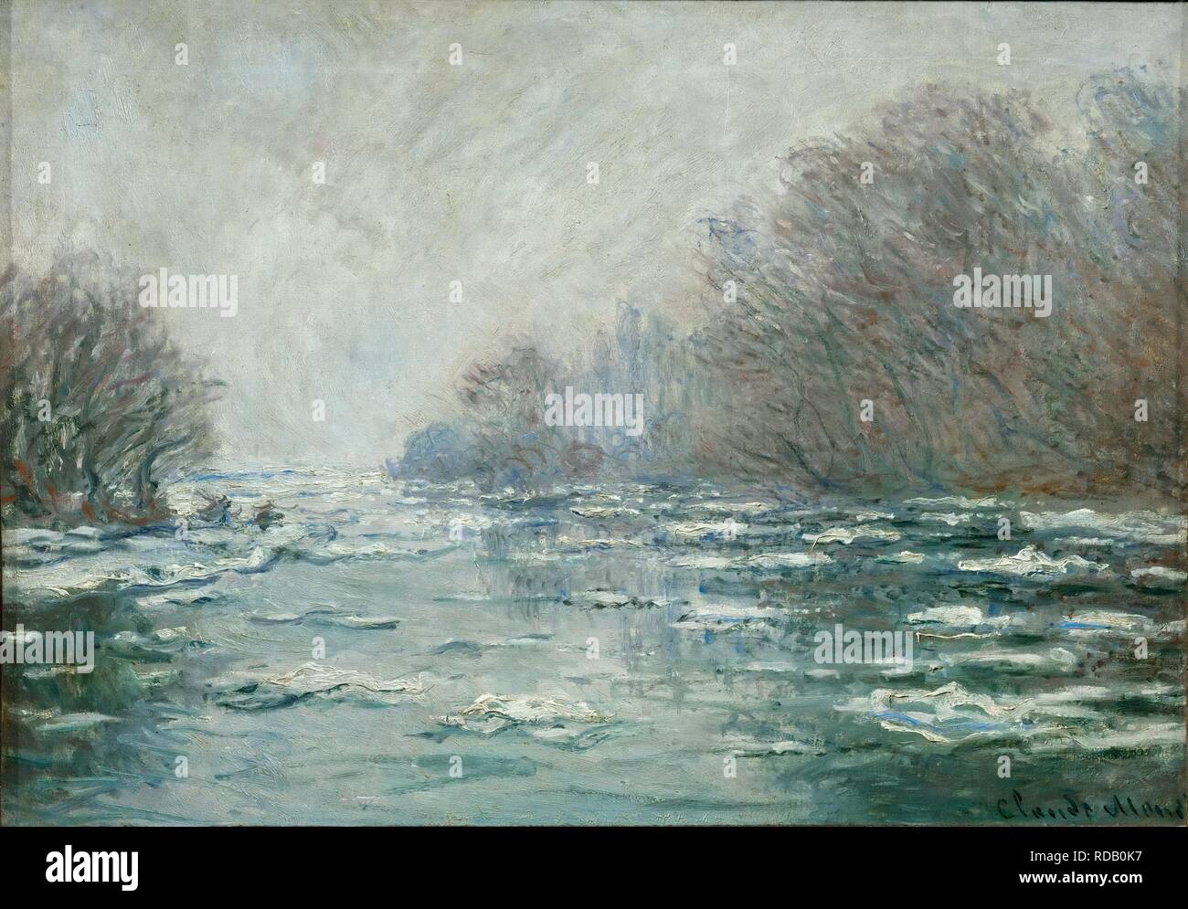 Ice Floes Near Vétheuil (La Débâcle près de Vétheuil). Museum: Musee du ...
