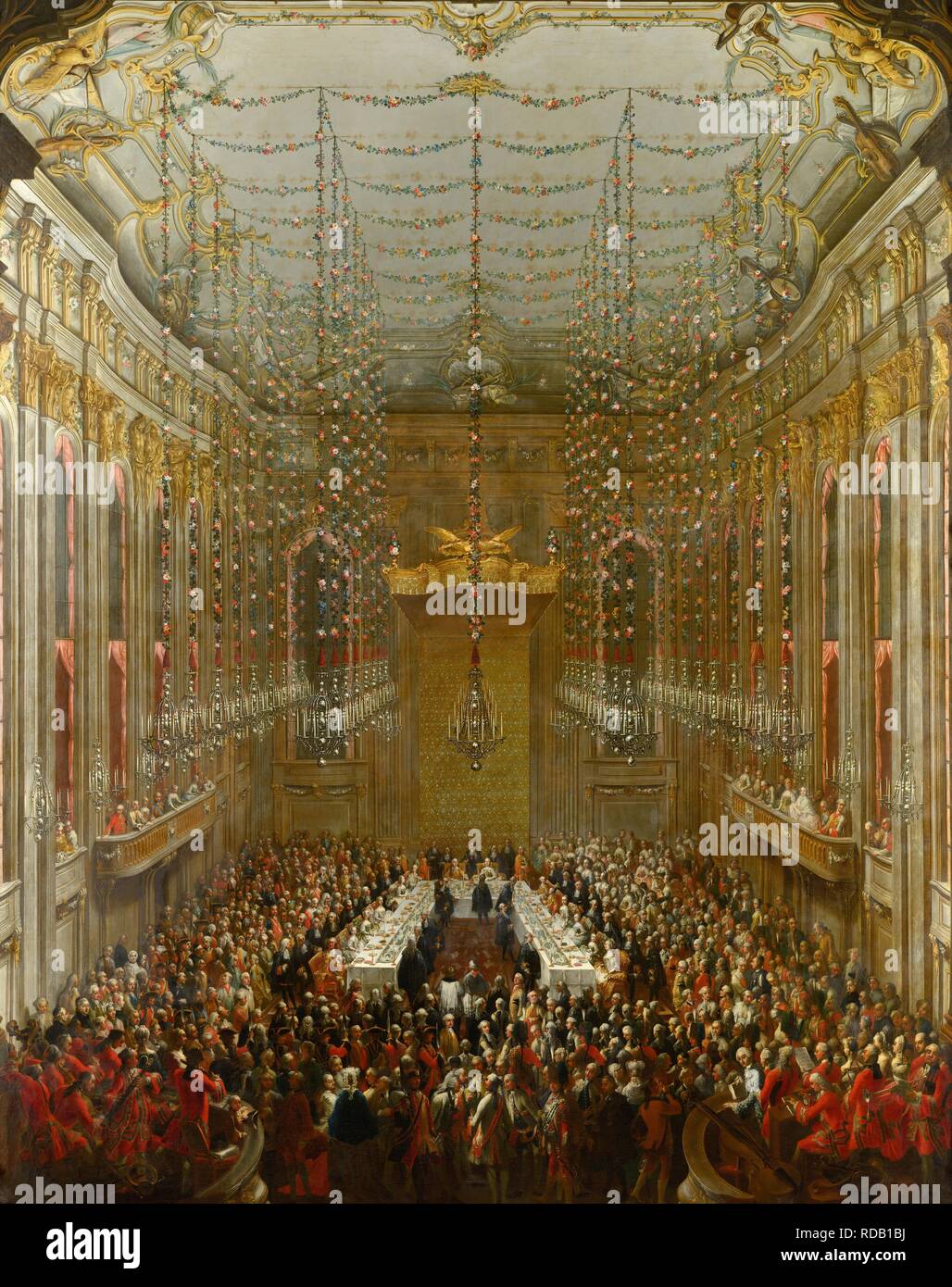 Wedding Supper in the Redoute Hall of the Vienna Hofburg, 1760. Museum ...
