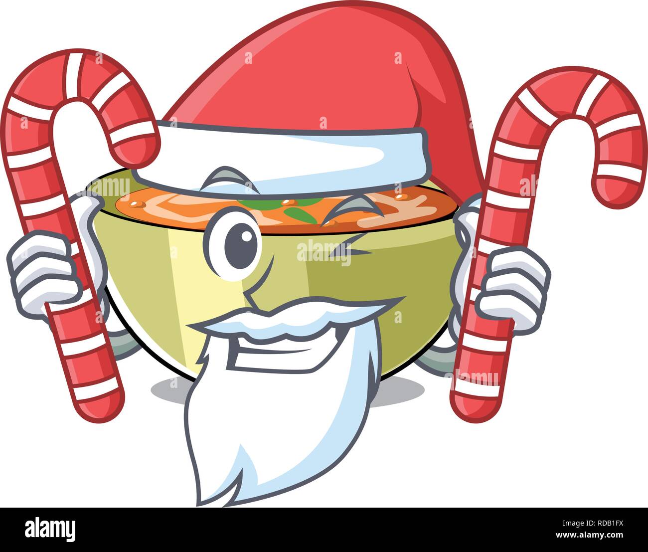 Santa with candy lentil soup on a cartoon plate Stock Vector Image ...
