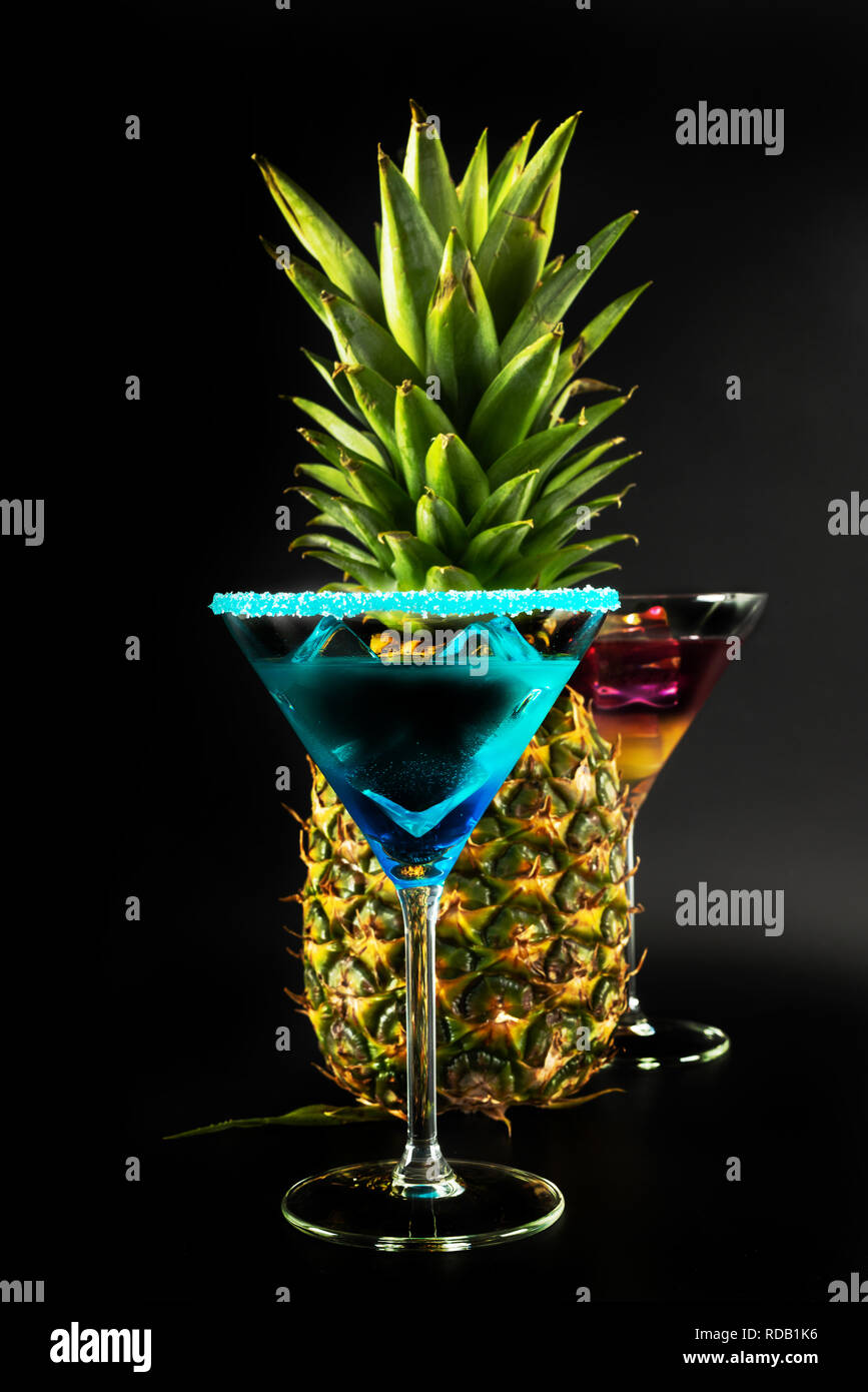 Tasty and colorful drinks based on various alcohols, syrups and ...