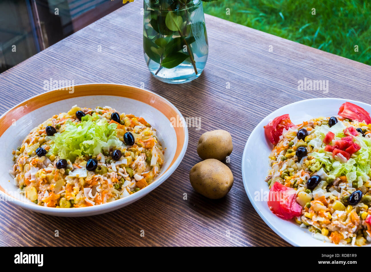 Russian salad ingredients Stock Photo - Alamy