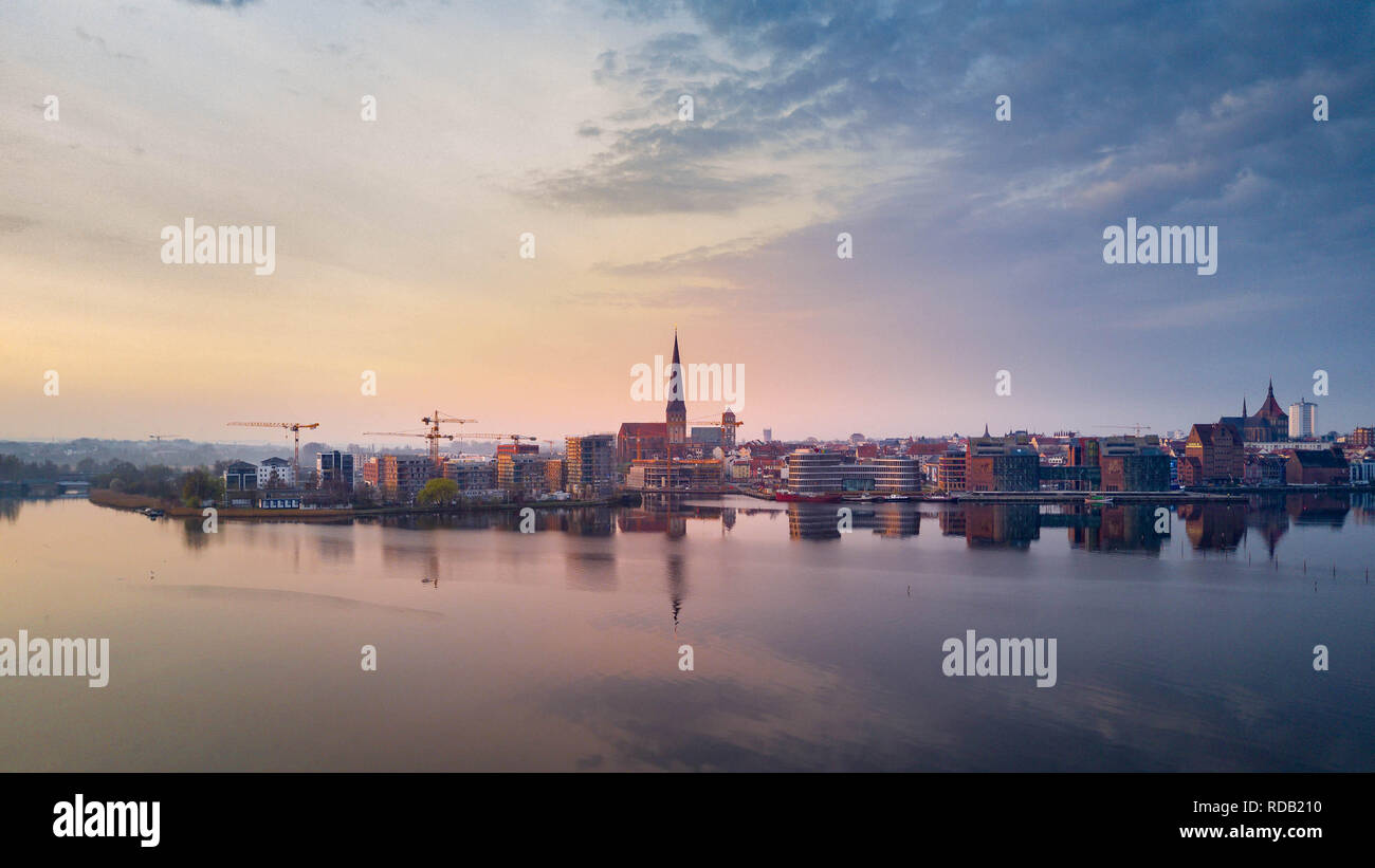 aerial view of the city of rostock Stock Photo - Alamy