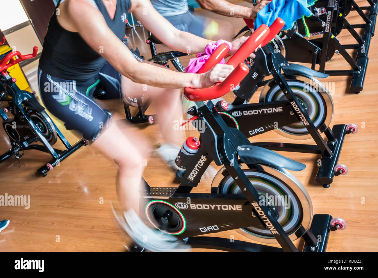 Woman in a spinning session Stock Photo - Alamy