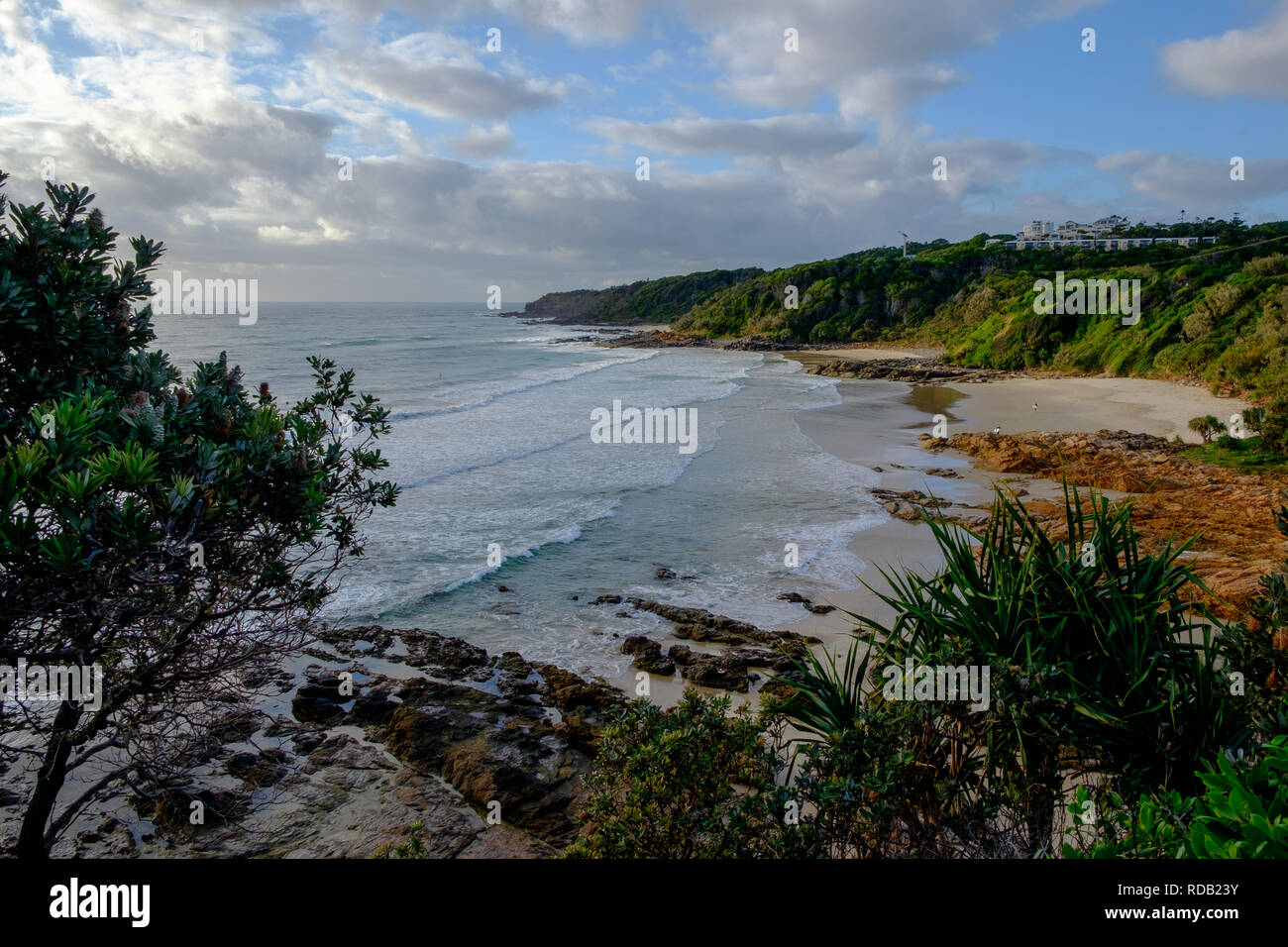 View of First Bay, Coolum Beach, from Point Perry, Sunshine Coast ...