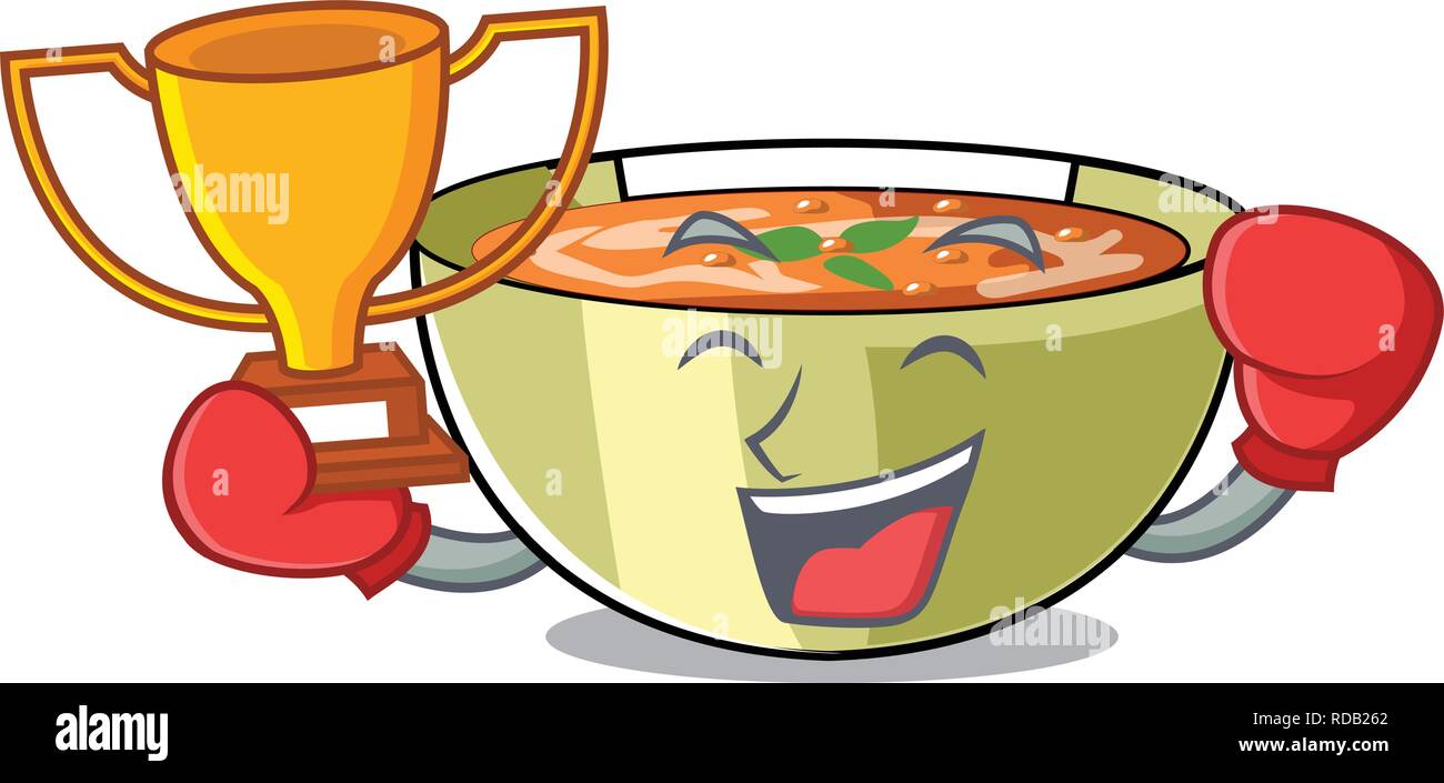 Boxing winner lentil soup on a cartoon plate Stock Vector Image & Art ...