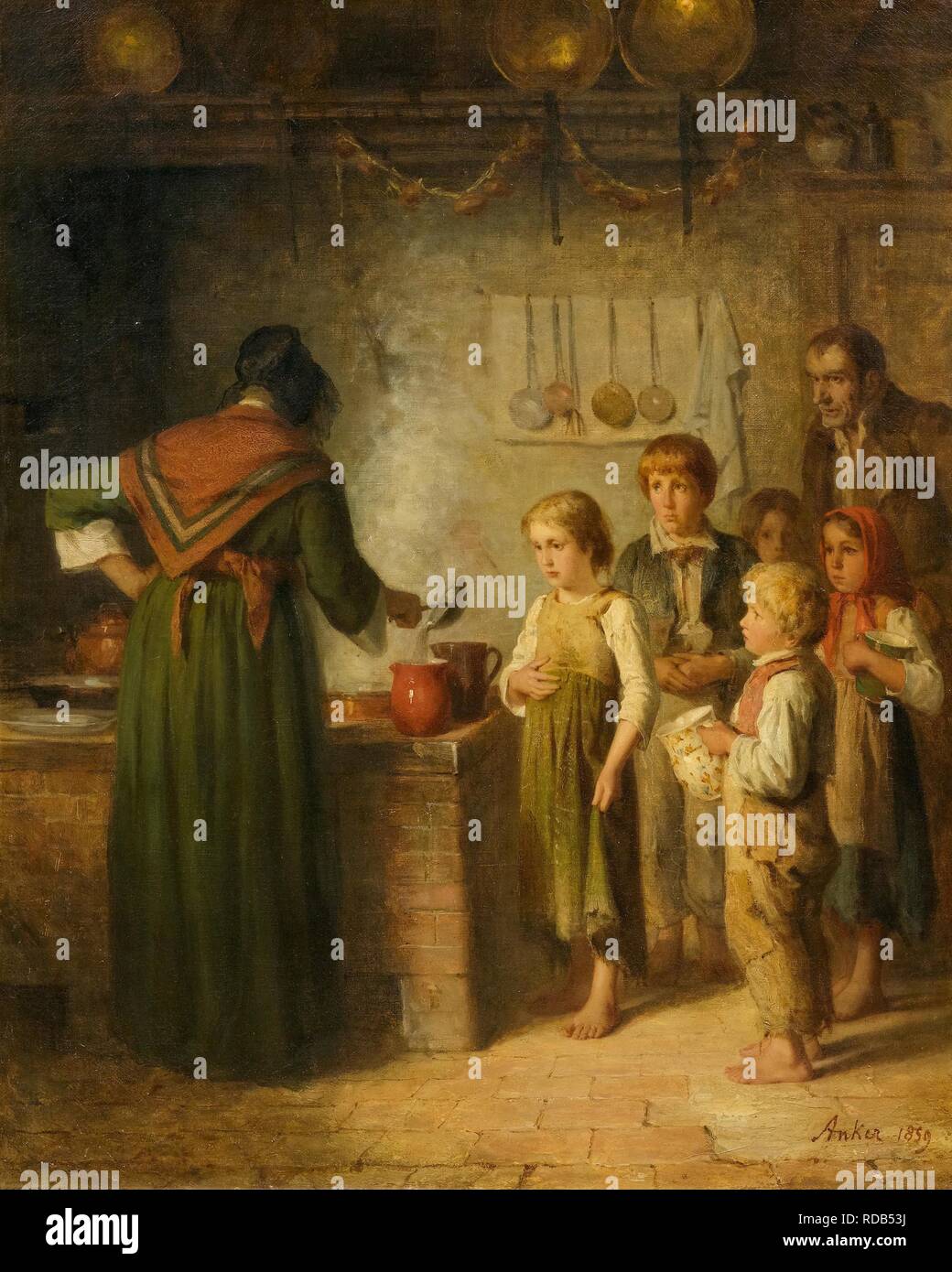 Soup for the Poor. Museum: PRIVATE COLLECTION. Author: ANKER, ALBERT ...
