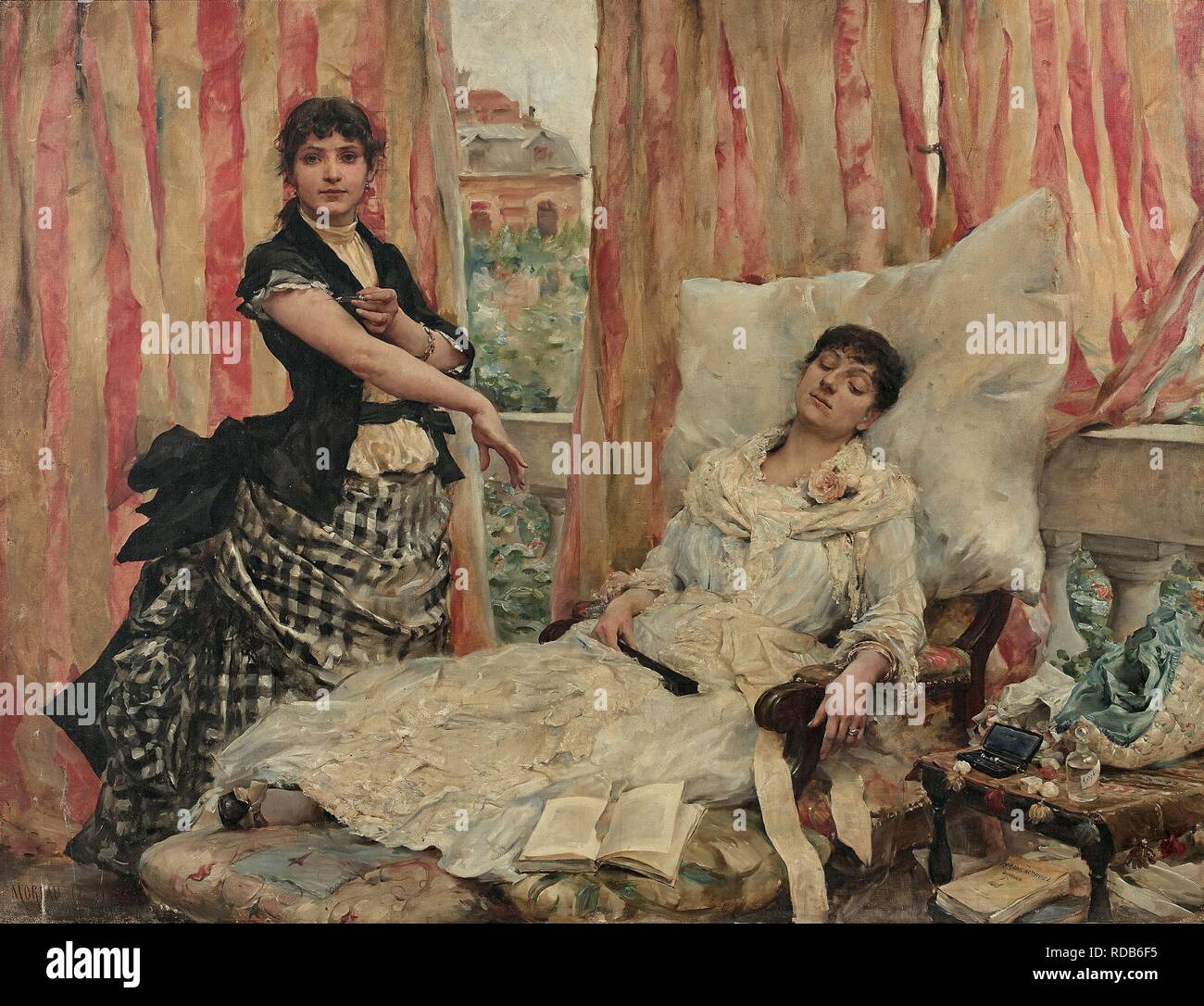 Les Morphinées (The Morphine takers). Museum: PRIVATE COLLECTION. Author: Moreau (Moreau de ...