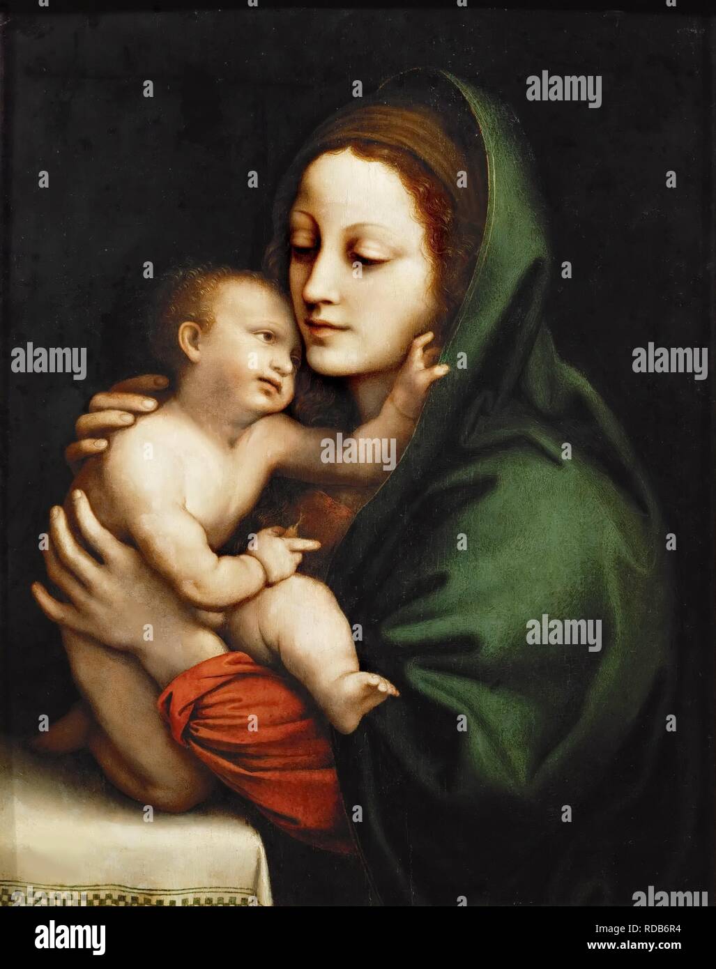 The Madonna and child. Museum: Art History Museum, Vienne. Author: LUINI, BERNARDINO Stock Photo ...