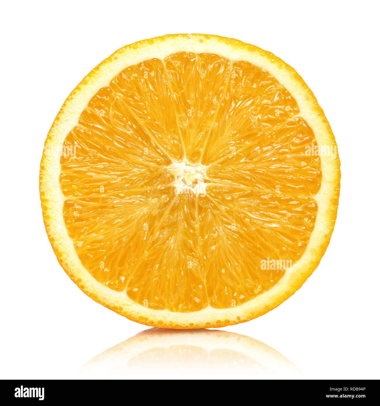 Fresh half orange isolated on white background Stock Photo - Alamy