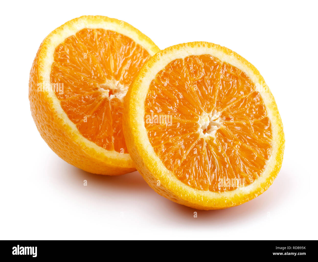 Fresh half orange isolated on white background Stock Photo - Alamy