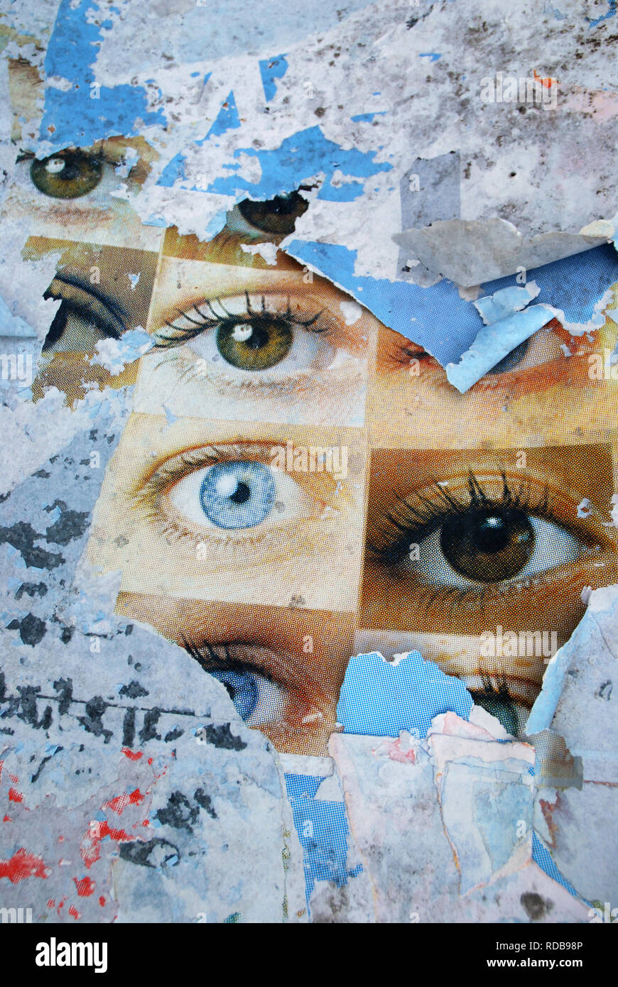 Old poster of eyes, Portsmouth, UK Stock Photo - Alamy