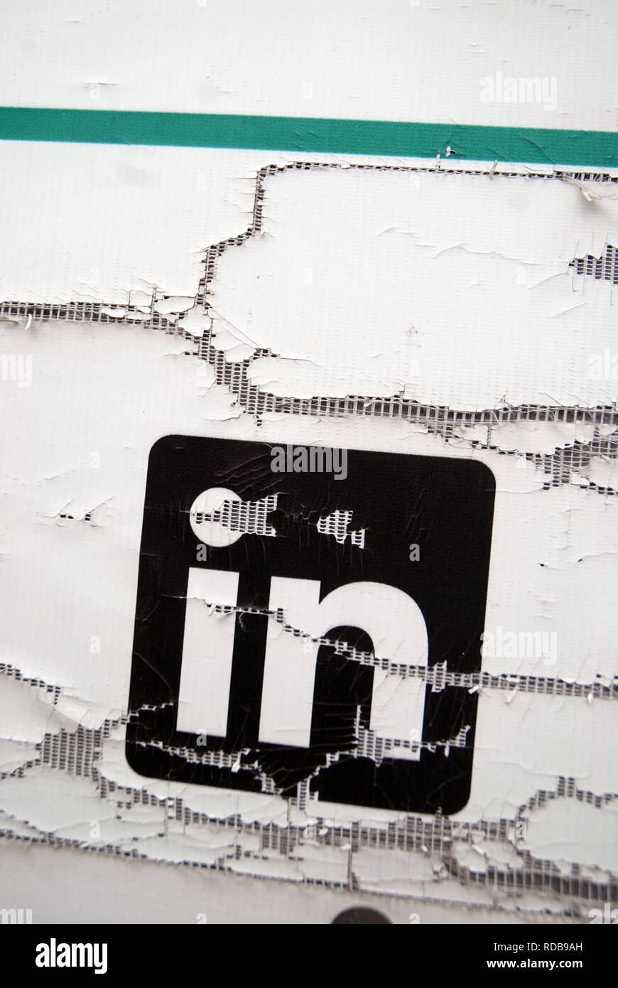 Old poster of Linkedin Logo, Portsmouth, UK Stock Photo - Alamy