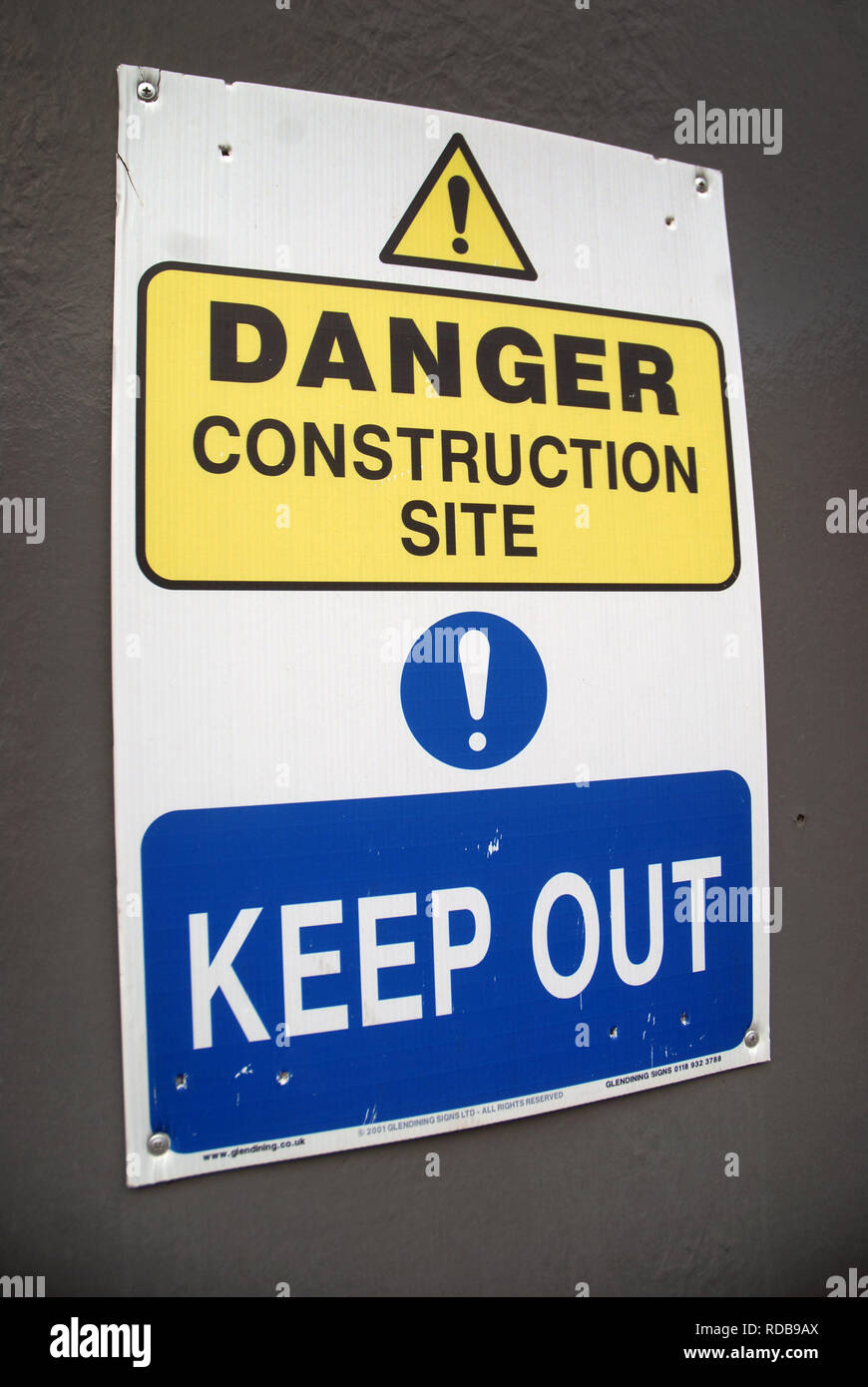 Danger Construction Site Keep Out Sign, Portsmouth, UK Stock Photo - Alamy