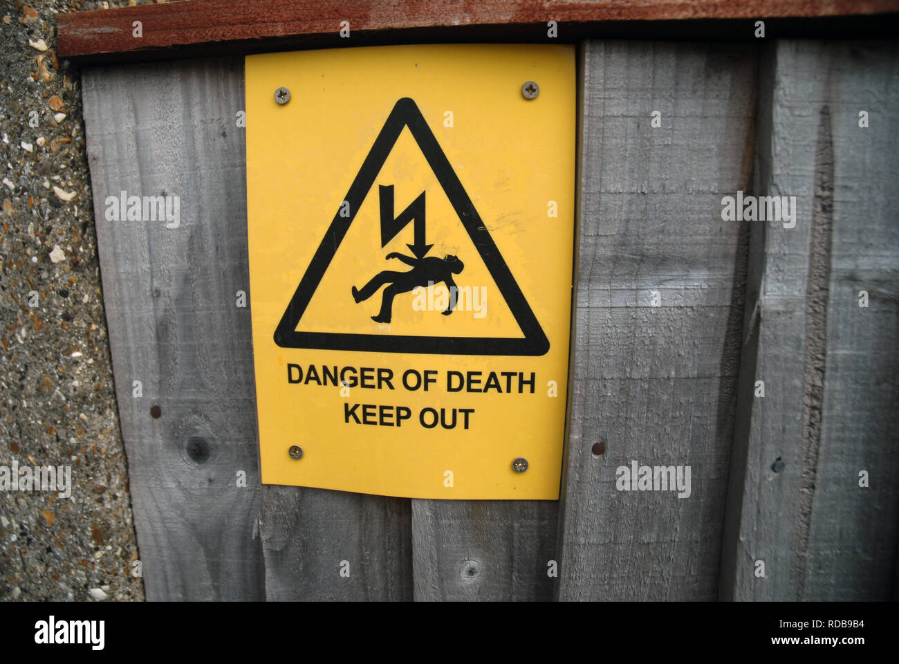 Danger of Death Keep Out Sign, Portsmouth, UK Stock Photo - Alamy