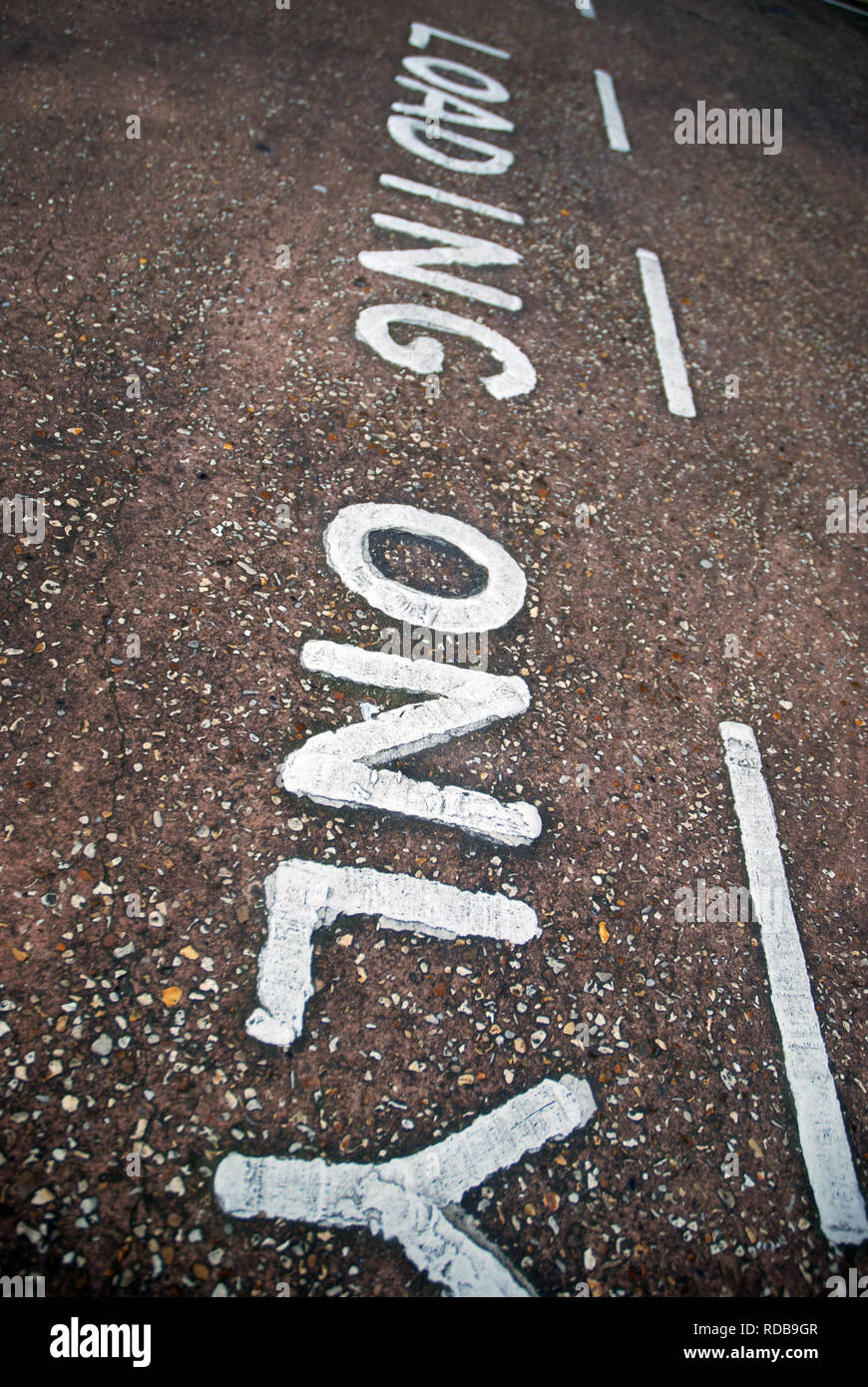 Loading Only Sign Painted on the Road, Portsmouth, Hampshire, Great ...