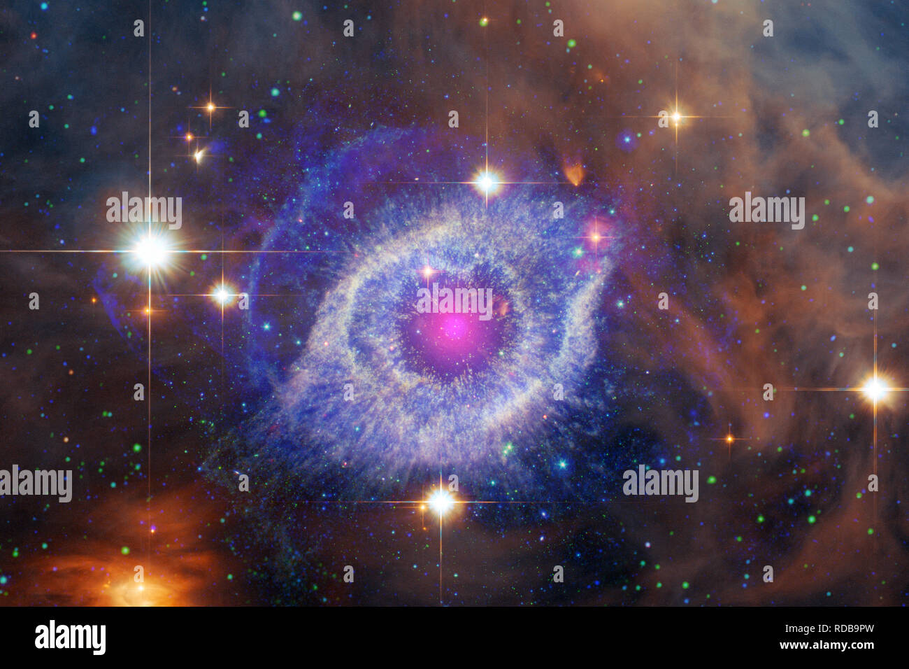 Nebulas, galaxies and stars in beautiful composition. Deep space art ...