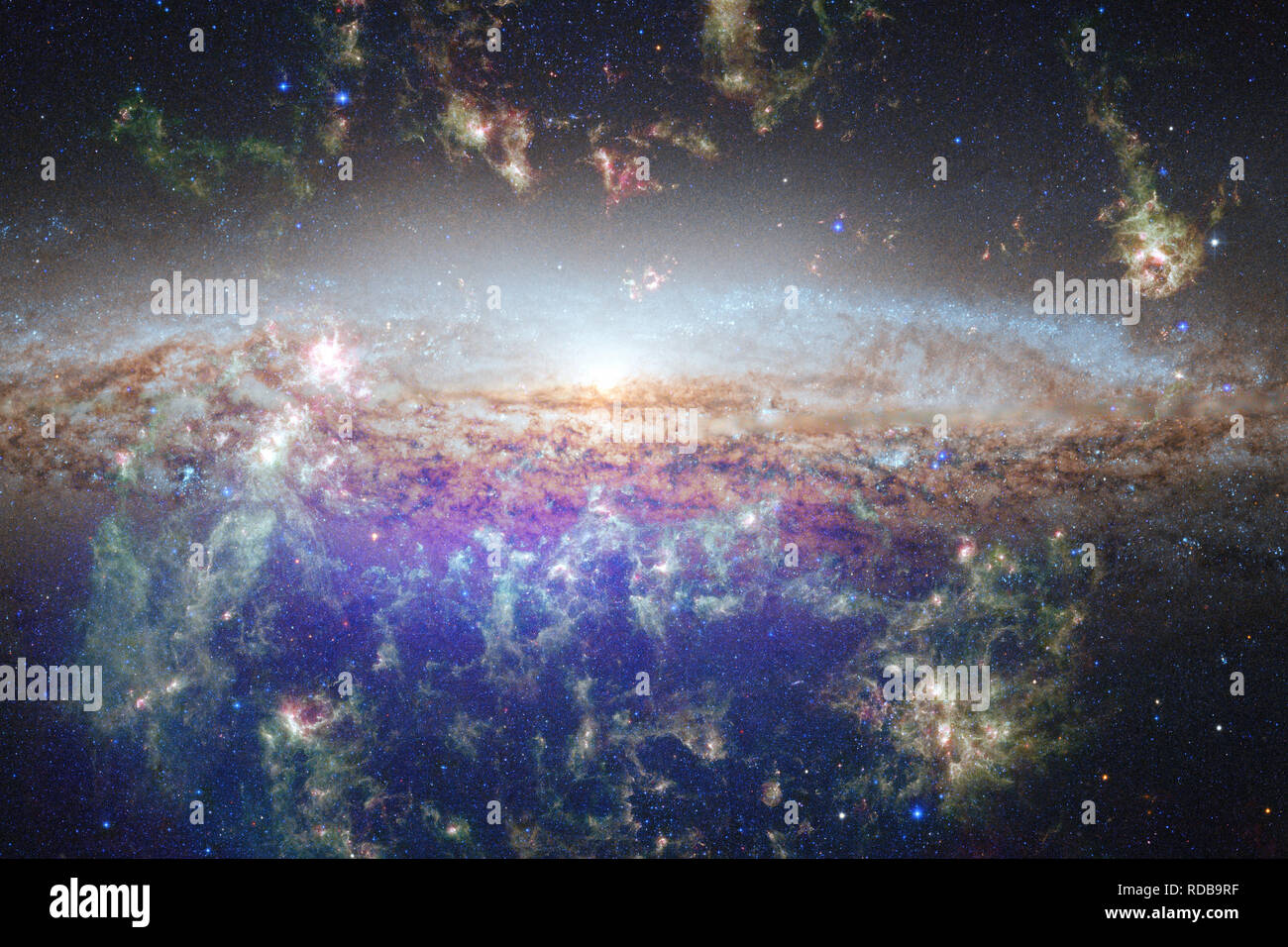 Galaxies, stars and nebulas in awesome space image. Colorful science ...