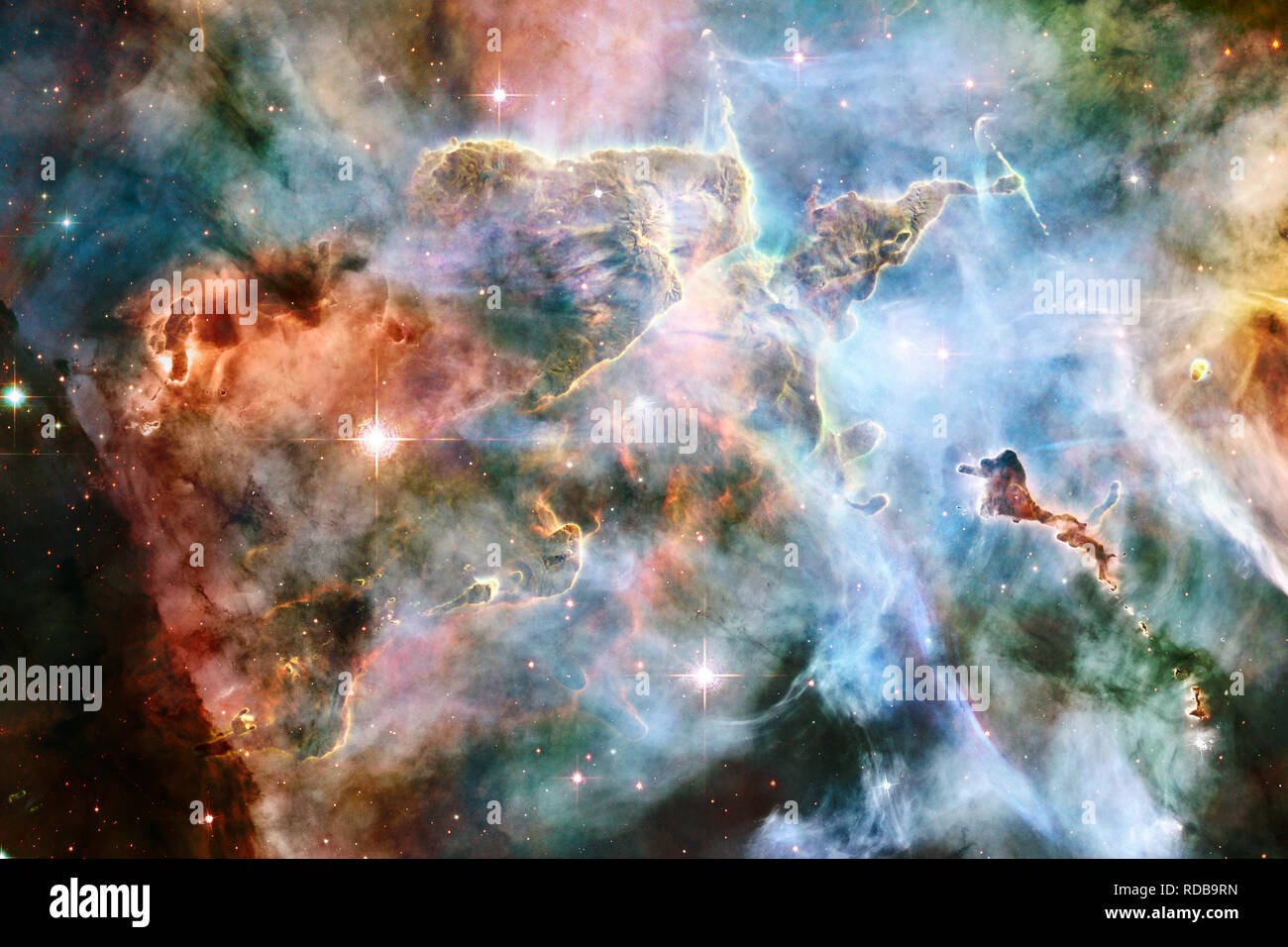 Nebulae and many stars in outer space. Elements of this image furnished ...