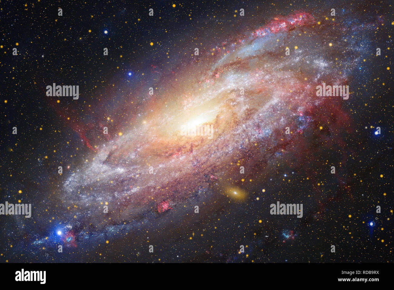 Beautiful galaxy and cluster of stars in the space night. Elements of ...
