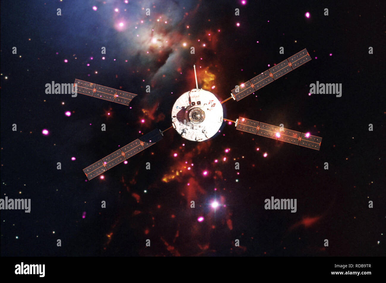 Spacecraft launch into space. Beauty of outer space. Billions of ...