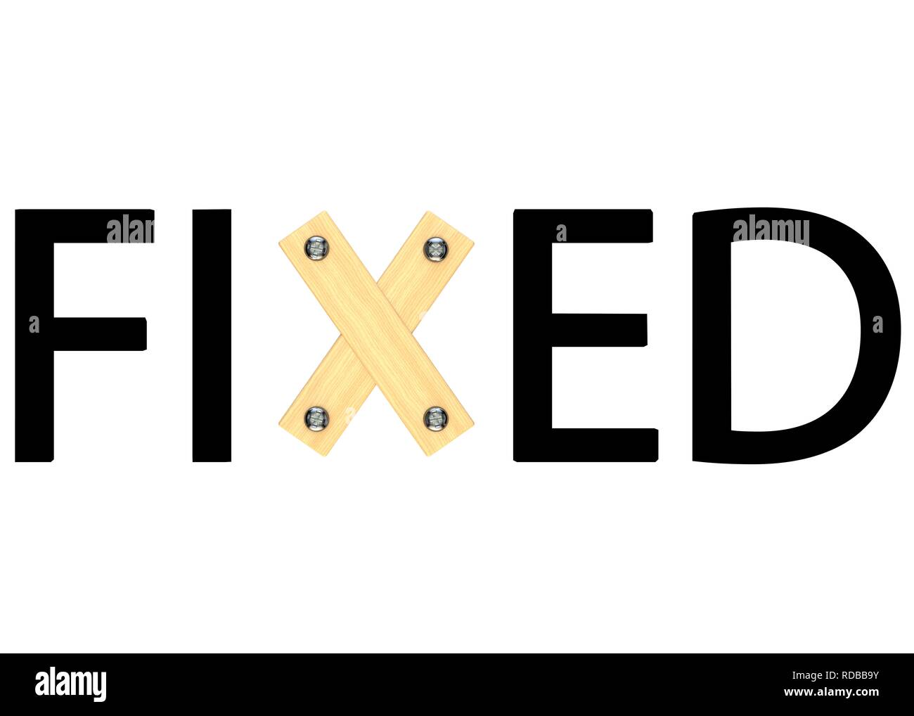 Fixed slogan. Letter X of wooden boards. Isolated background. High ...